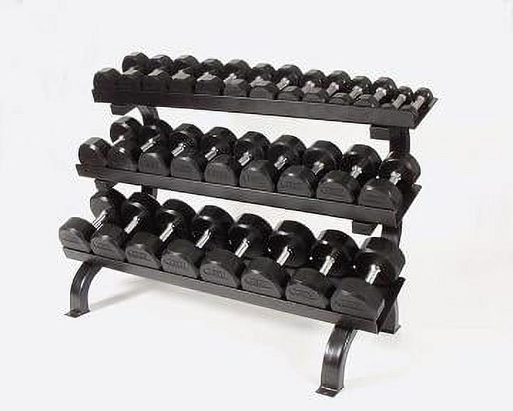 Troy Dumbbell Weight Set with Rack,5-75 lb. Pairs - Rubber Flat 12 ...