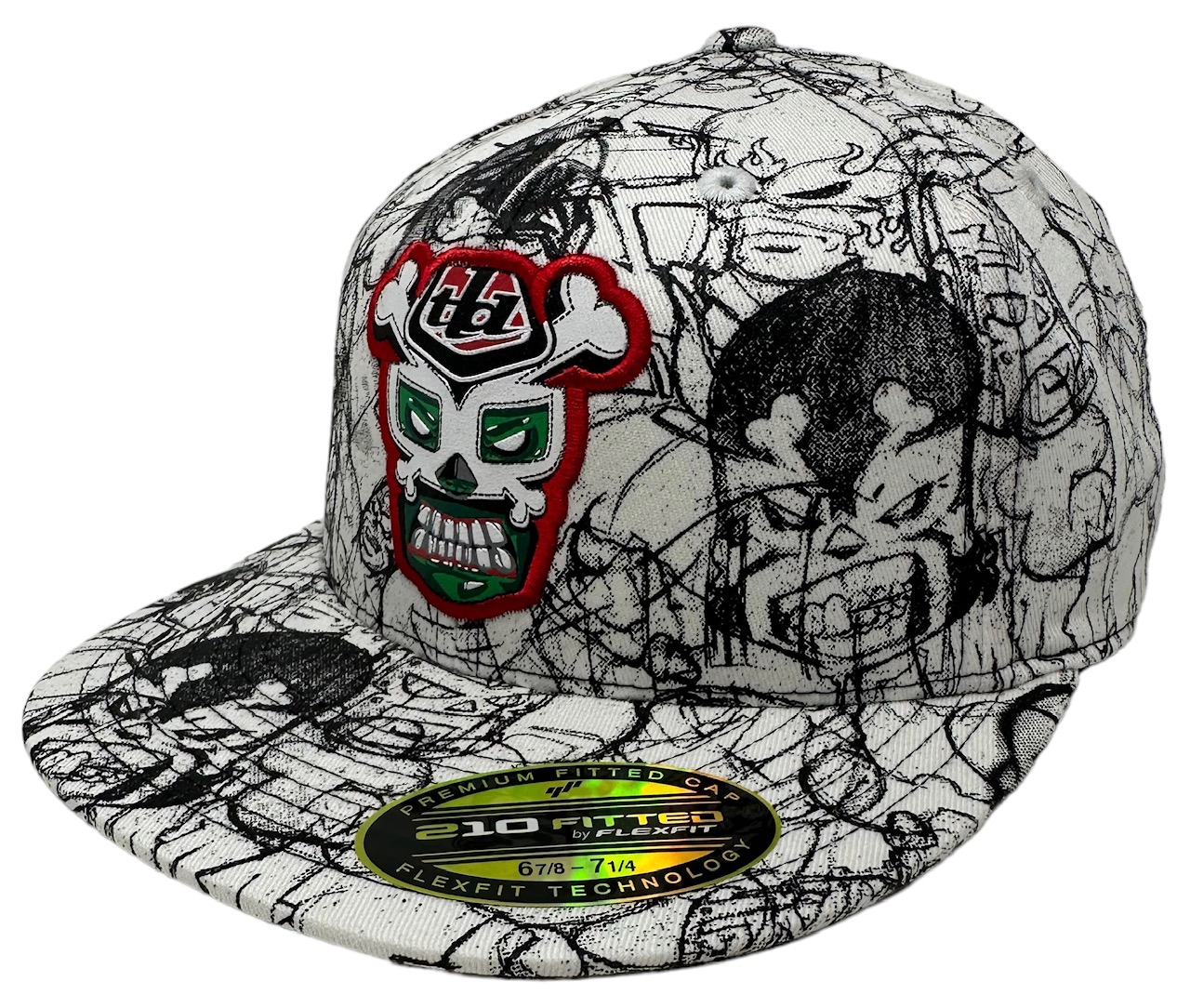 Troy Lee Designs Men's Lucha 210 Fitted Flex Fit Hat Cap in Off White ...