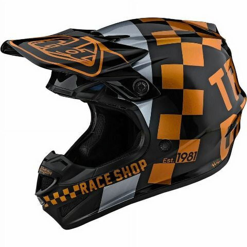 Troy Lee Designs Se4 Polyacrylite Checker Black Gold Helmet - Walmart.com