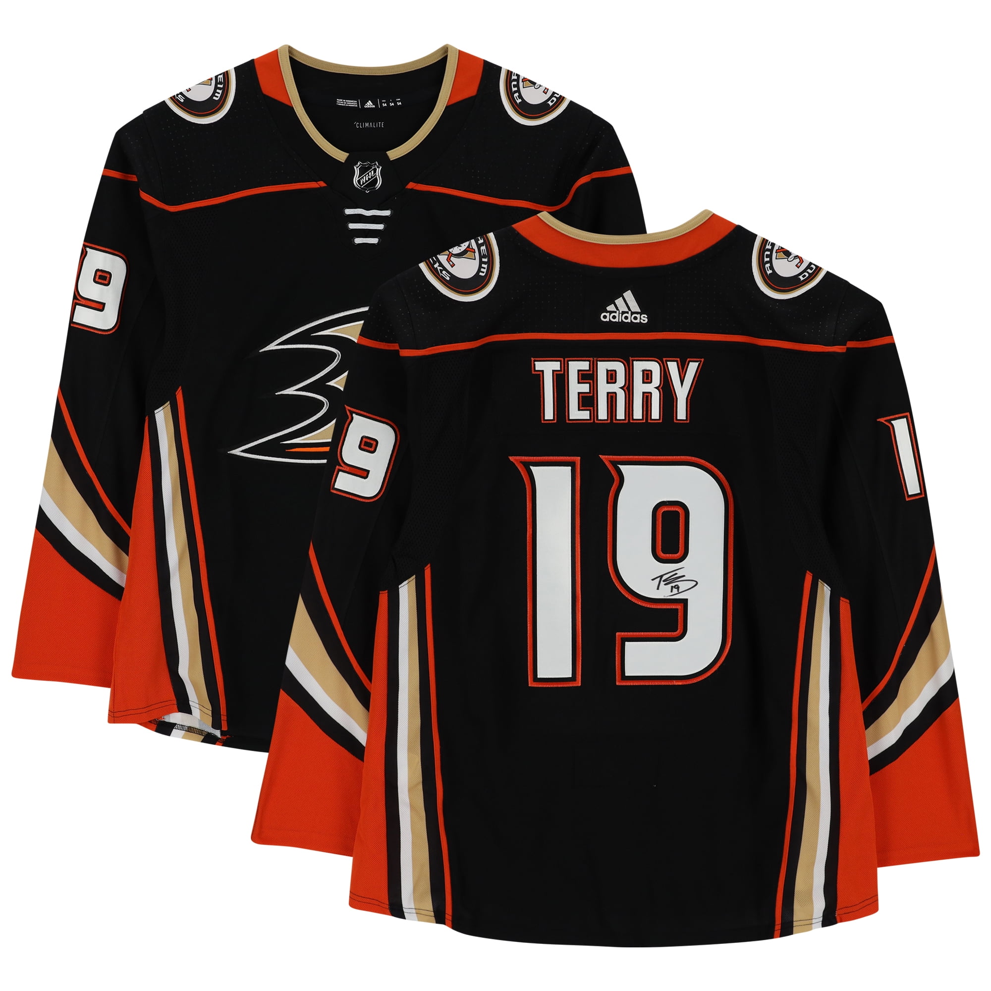 Troy Terry Anaheim Ducks Autographed Black Adidas Authentic Jersey ...