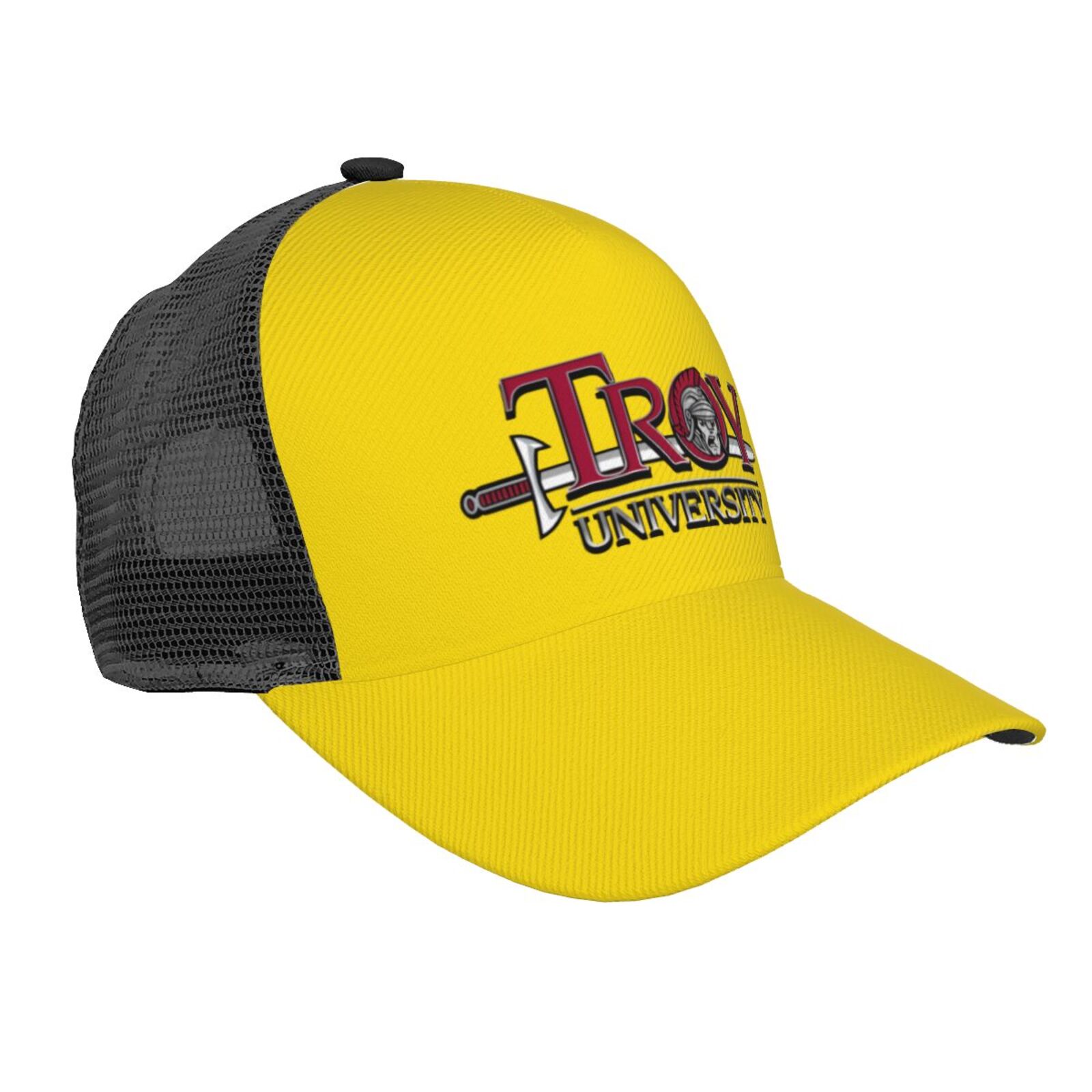 Troy University Logo Curved Brim Mesh Baseball Cap Casual Sun Hat For ...