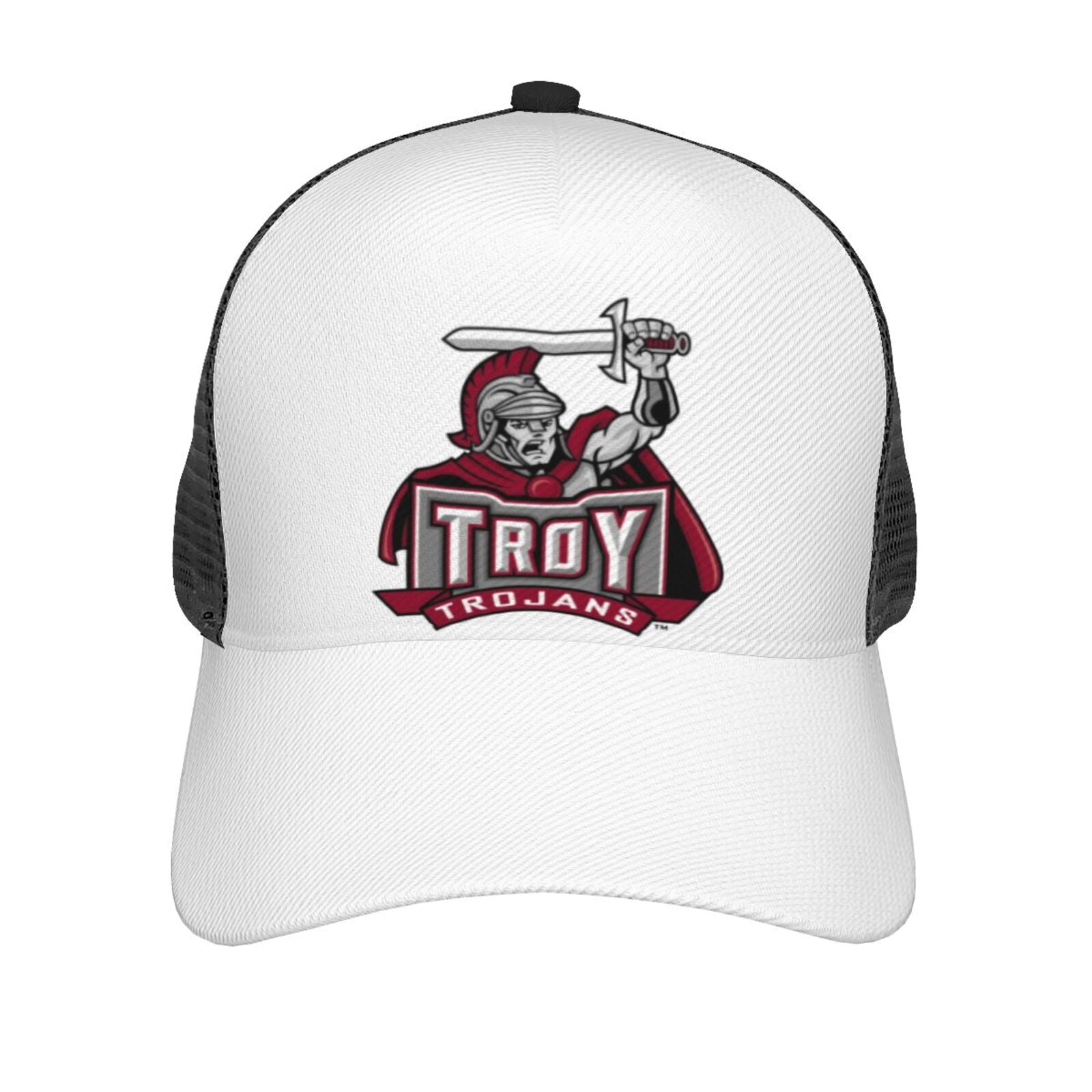 Troy University Logo Curved Brim Mesh Baseball Cap Casual Sun Hat For ...