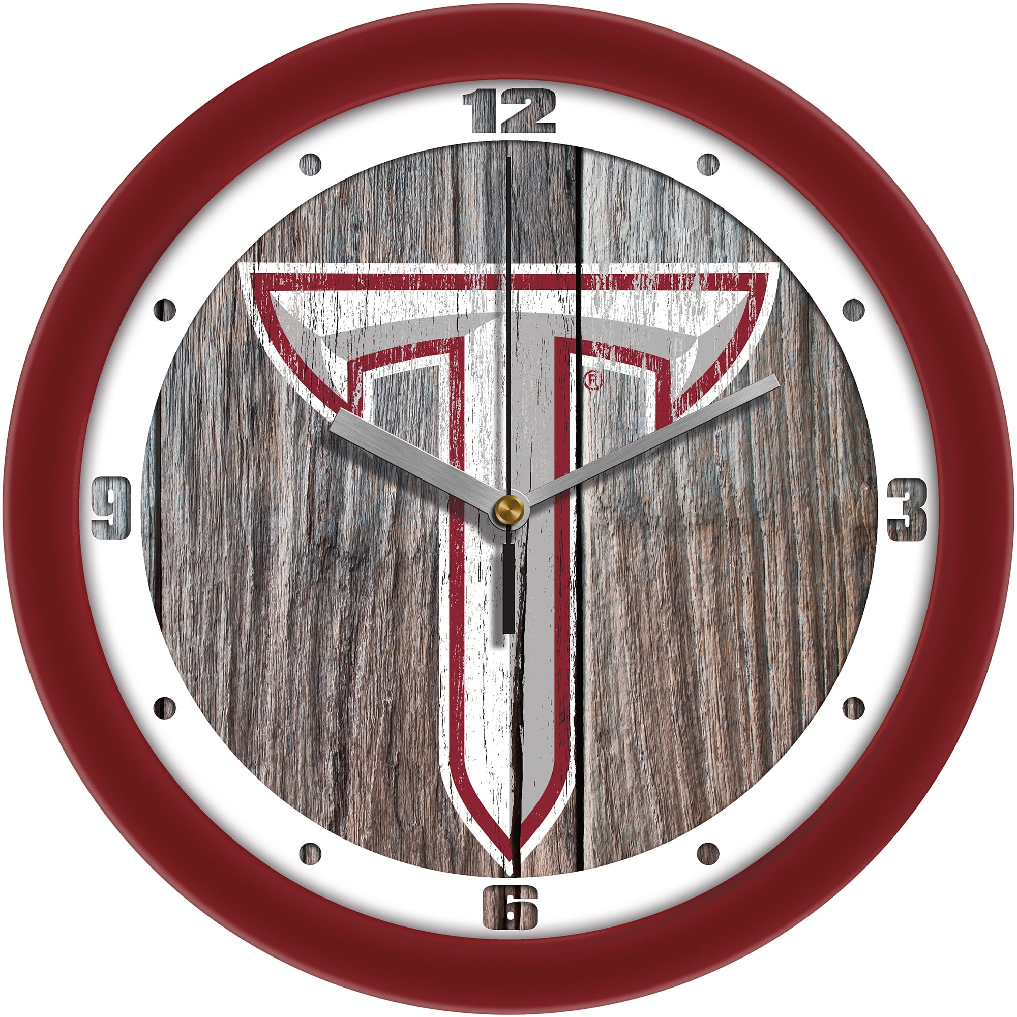 Troy University Trojans 11.5'' Suntime Premium Glass Face Weathered ...