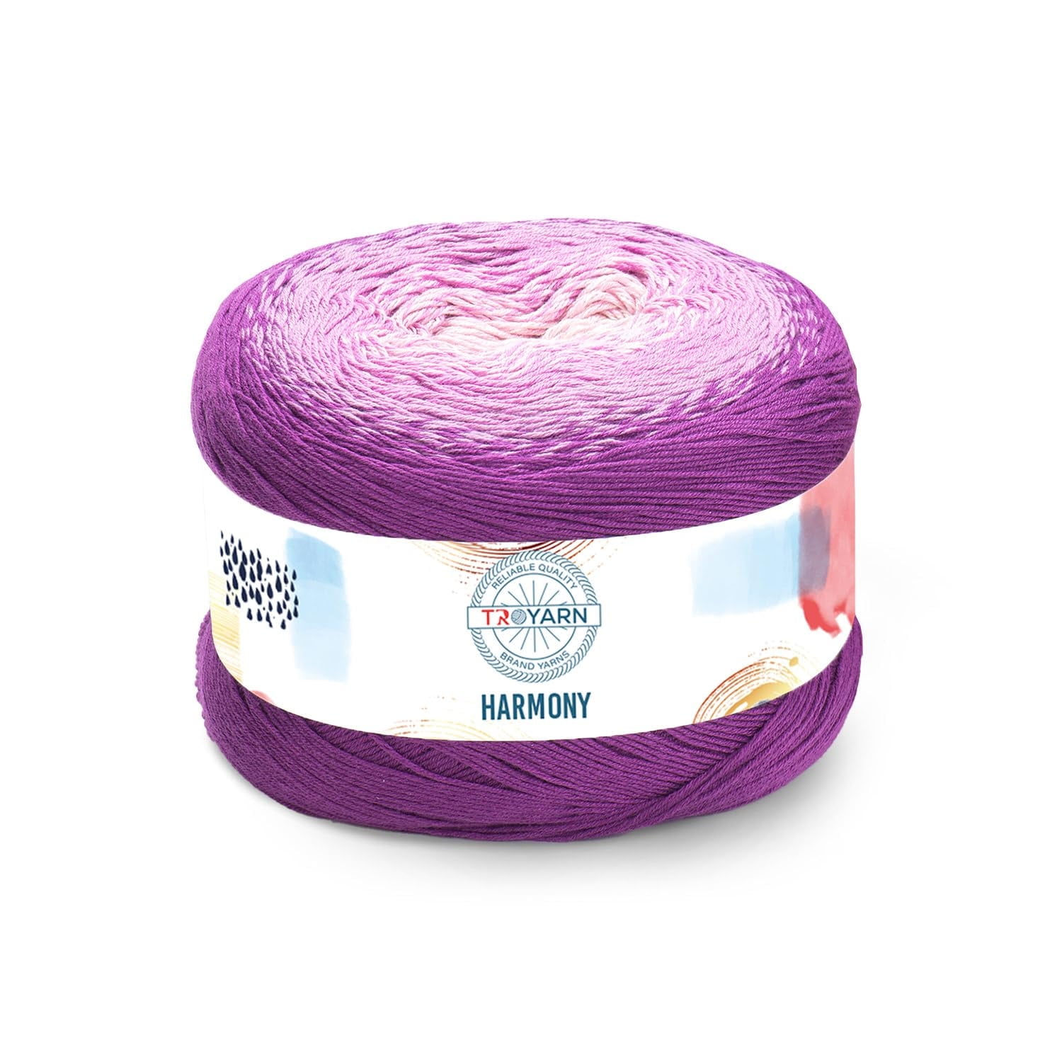 Troyarn Harmony - 55% Cotton 45% Acrylic, Multicolor Rainbow Crochet Yarn,Soft Lightweight Sport ...