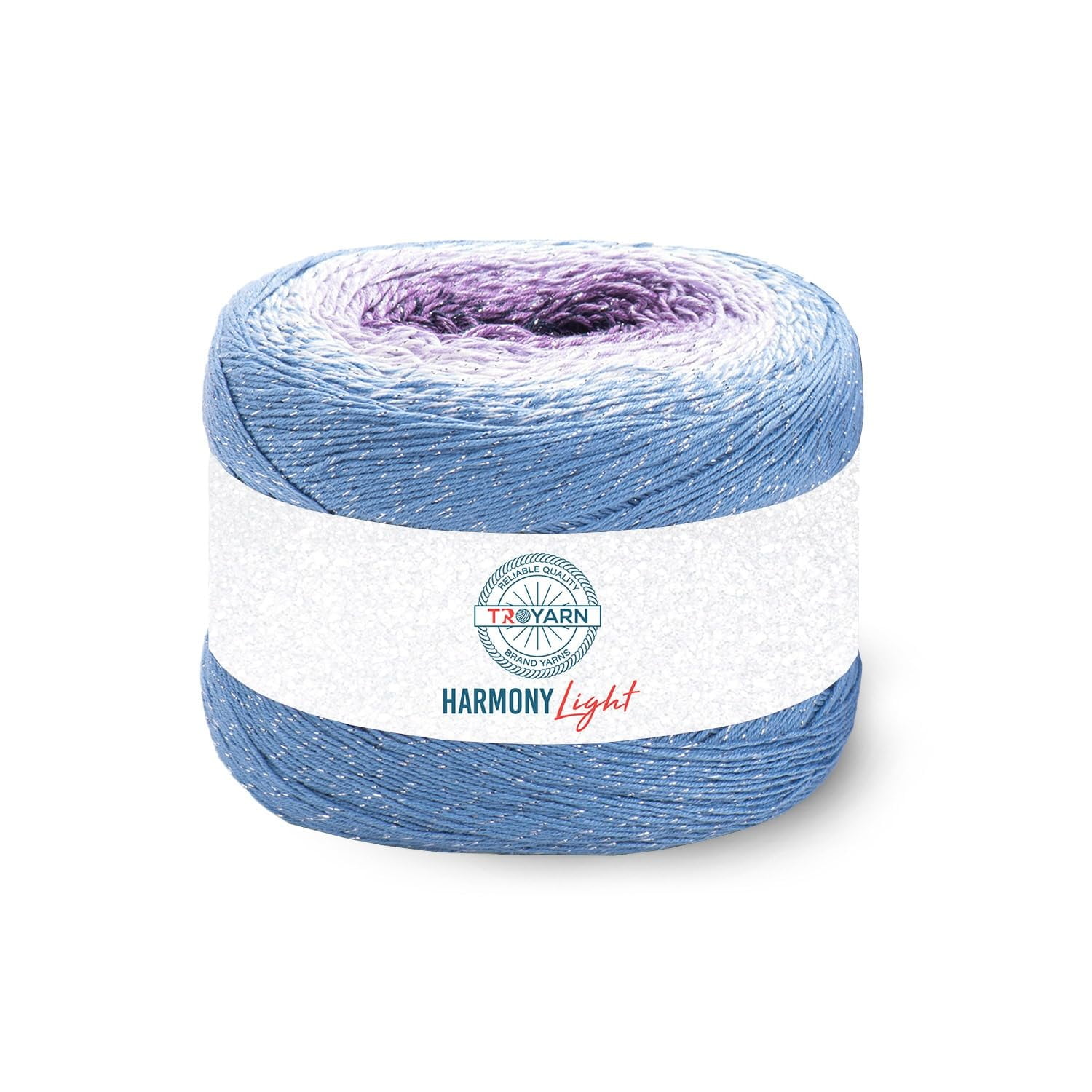Troyarn Harmony Light Gradient Yarn Cotton Acrylic Glitter Blend,Soft ...
