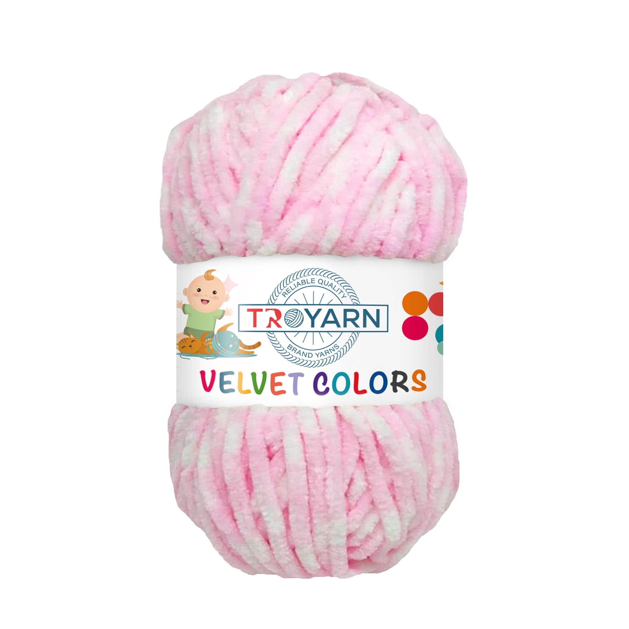Troyarn Velvet Colors Chenille Baby Blanket Yarn Amigurumi Yarn for ...