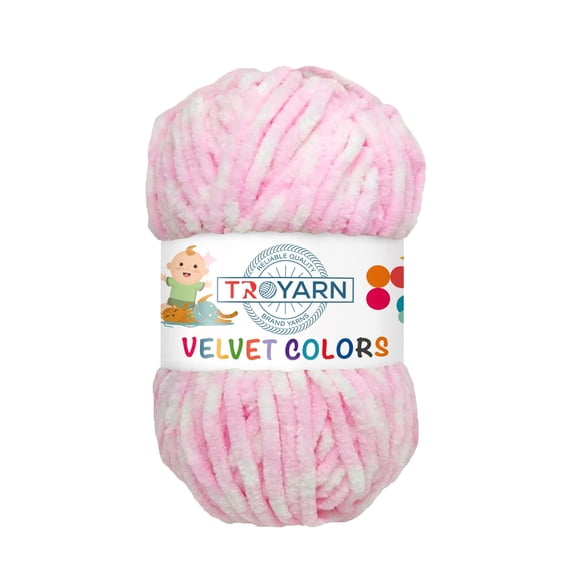 Troyarn Velvet Colors Chenille Baby Blanket Yarn Amigurumi Yarn for ...