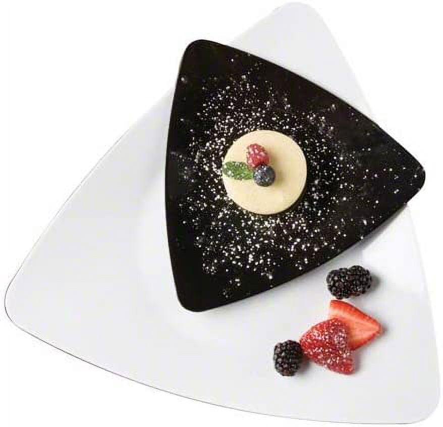 Trp6bl 6" Triangle Plastic Black Dessert Plates Cake Appetizer Plates ...
