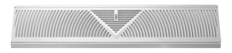 Tru Aire 24 in. White Steel Floor Baseboard Diffuser, 3-Way Air ...