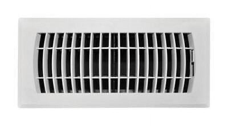 Tru Aire 4 in. H X 10 in. W 1-Way Powder Coat White ABS Plastic Floor ...