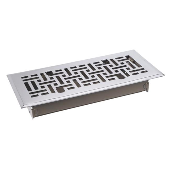 Tru Aire 4 in. H X 10 in. W 1-Way Satin Silver Steel Floor Diffuser ...