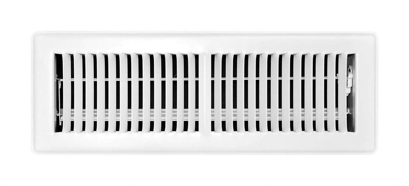Tru Aire 4 in. H X 14 in. W 2-Way Powder Coat White Steel Floor ...