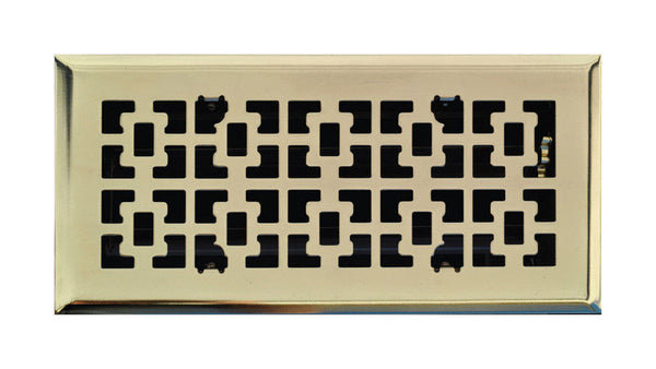 Tru Aire 4 in. H x 10 in. W 1-Way Polished Steel Floor Diffuser ...