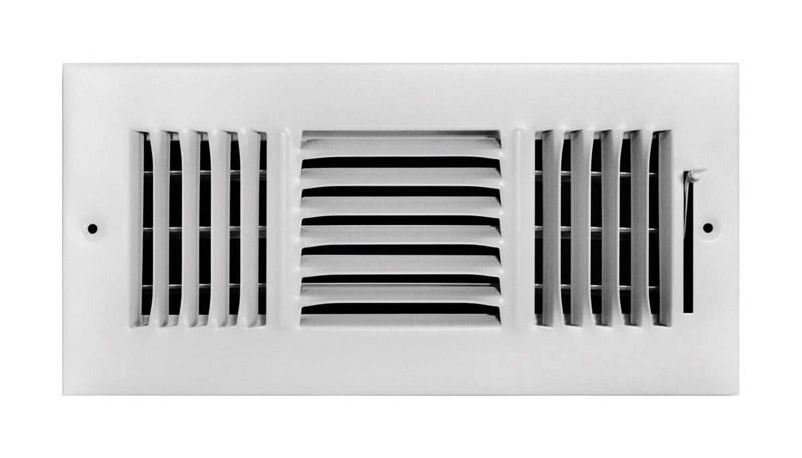 Tru Aire 6 in. H X 12 in. W 3-Way Powder Coat White Steel Wall/Ceiling ...