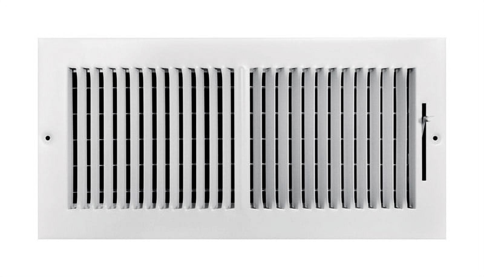 Tru Aire 2-Way Air Deflector Wall/Ceiling Vent, 6x14 in. White Steel ...