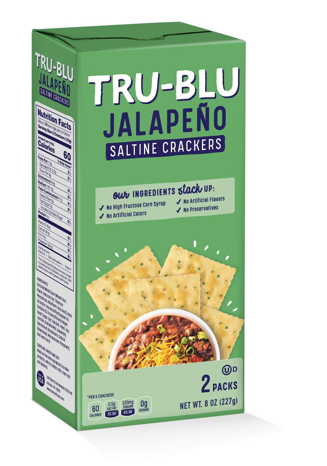 Tru-Blu Jalapeno Saltine Crackers | No NSD3 artificial ingredients | No High Fructose Corn Syrup ...