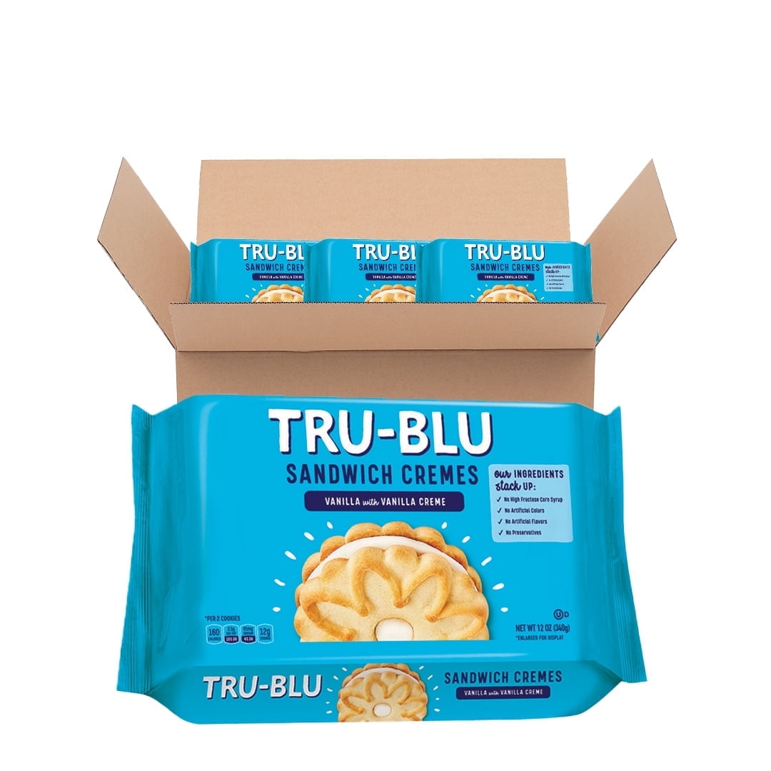 Tru Blu Fresh Vanilla Cookies with Crème, No Preservatives, 12 oz, Pack of 3 - Walmart.com