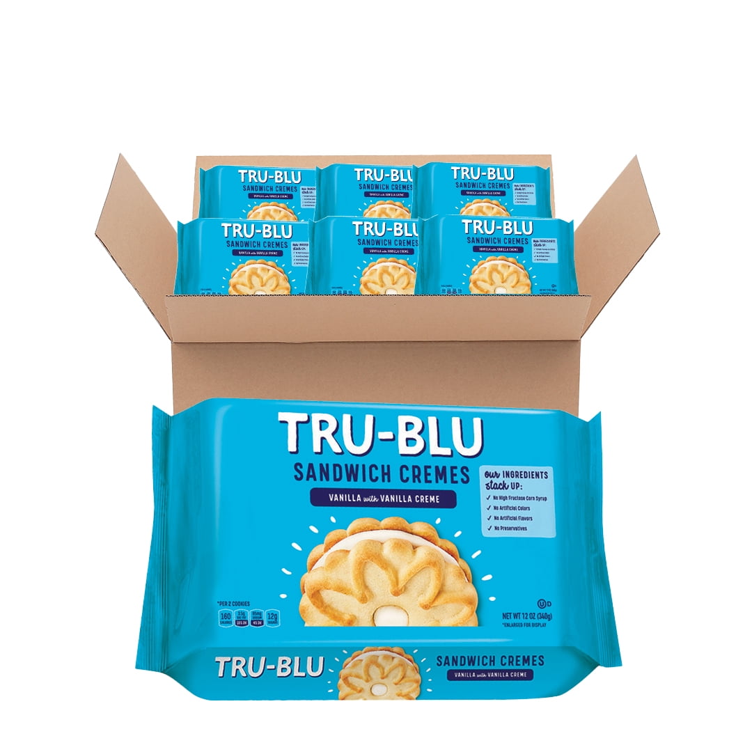 Tru-Blu Vanilla Cookies with Vanilla Cream, 12 oz (Pack of 6) - Walmart.com