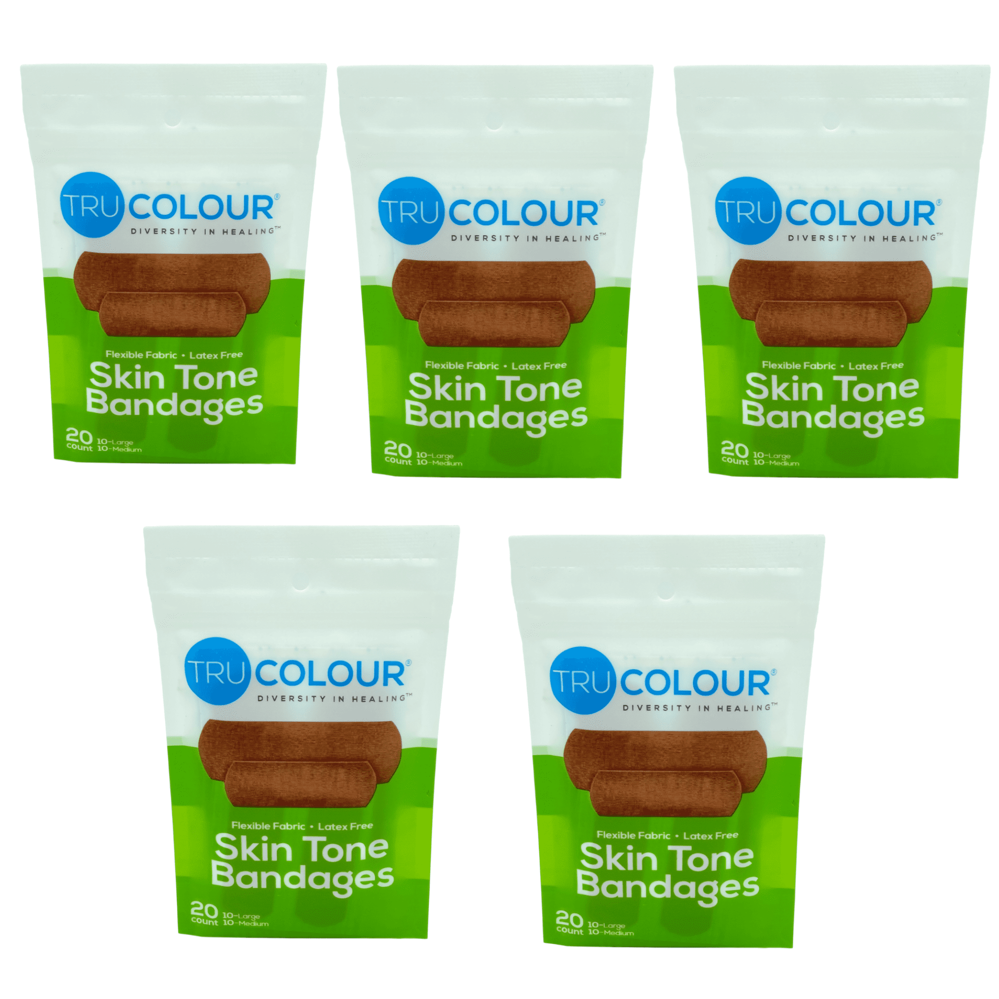 Tru-Colour Olive Skin Tone 5 Pack (100 Count) Adhesive Fabric Diversity ...