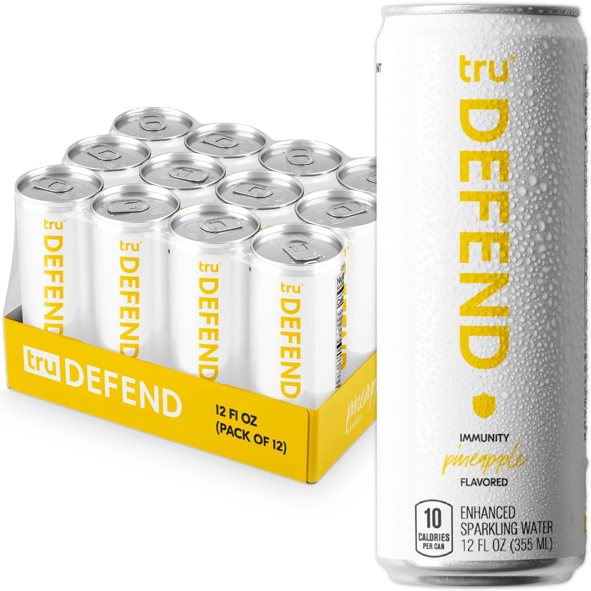 Tru Defend Seltzer, Pineapple Sparkling Water Vitamin C Immune Support ...