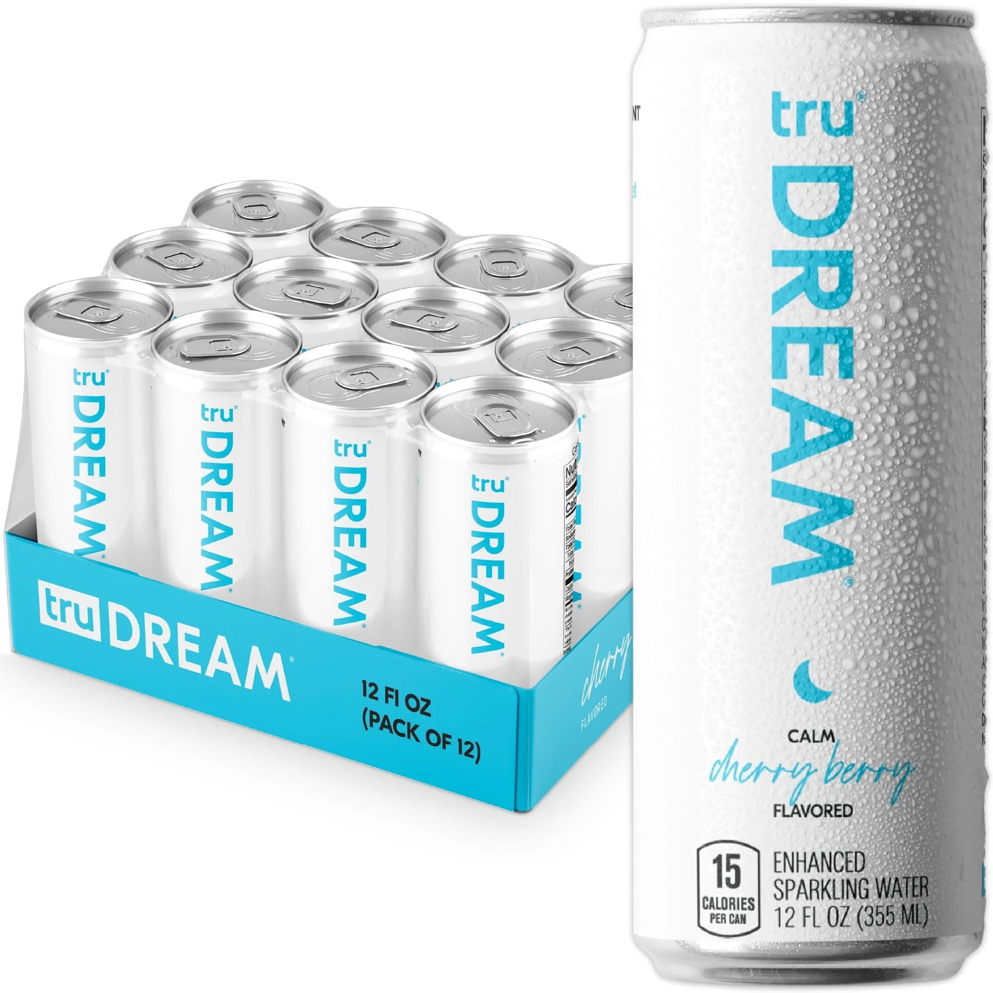 Tru Dream Seltzer, Cherry Berry Sparkling Water Melatonin Sleep Aid ...