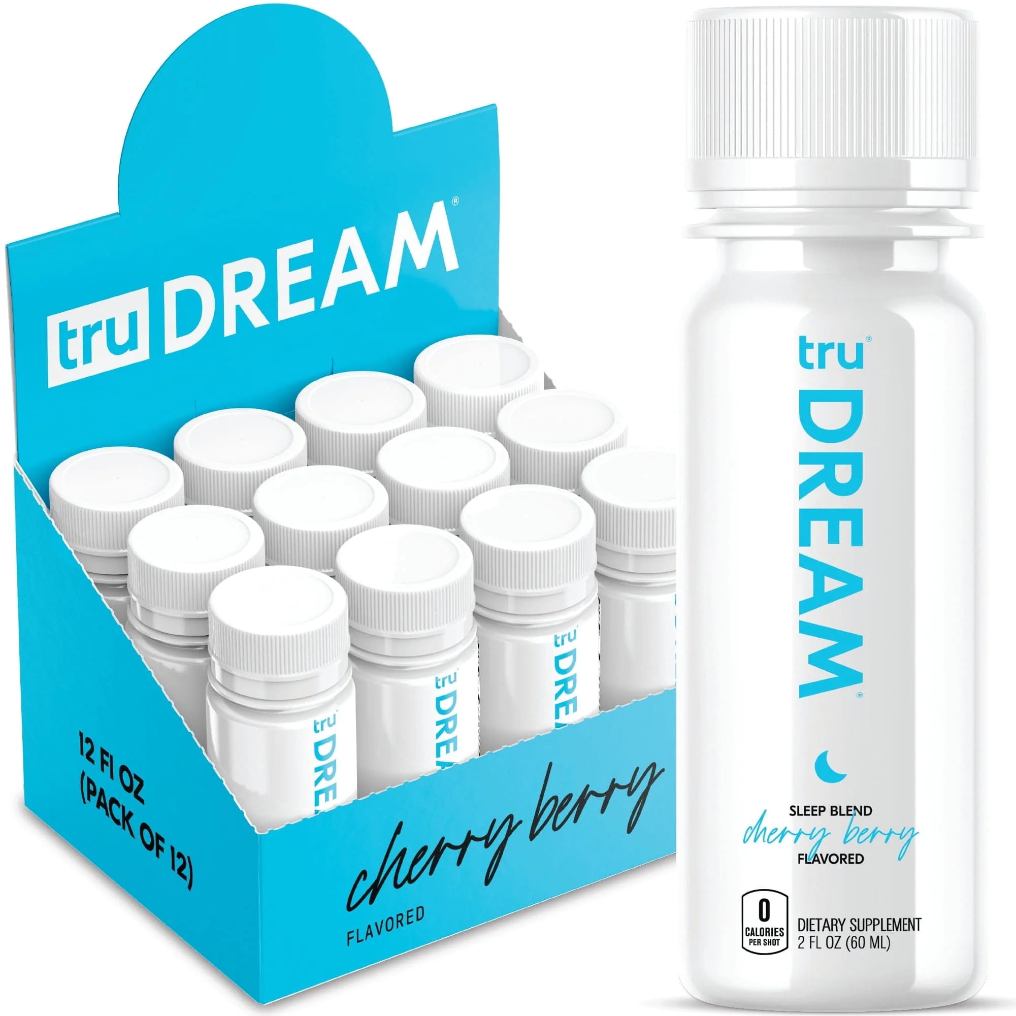 Tru Dream Shot, Cherry Berry Melatonin Deep Sleep Aid Shots, 2 oz (Pack ...