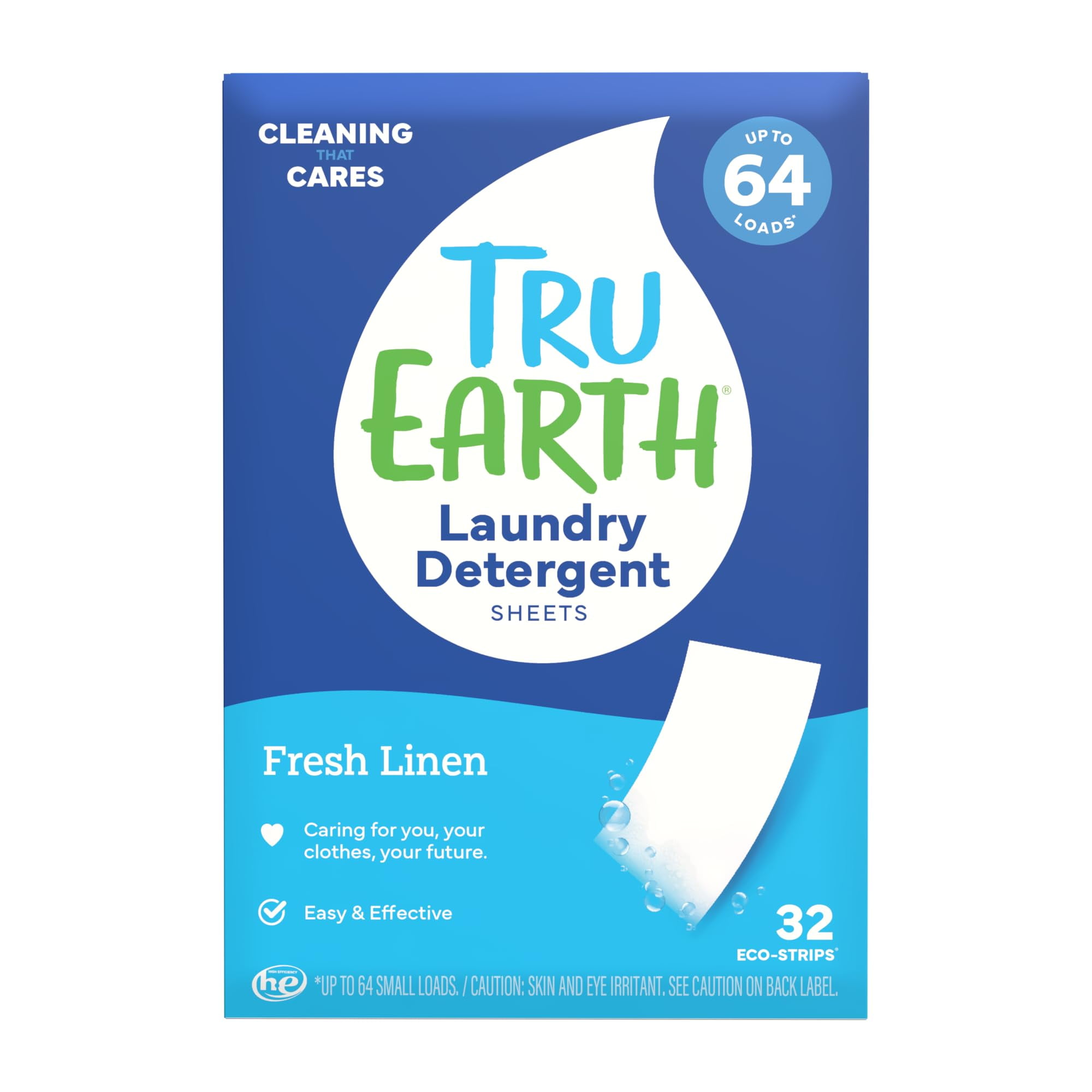 Tru Earth Compact Dry Laundry Detergent Sheets - Up to 64 Loads (32 ...