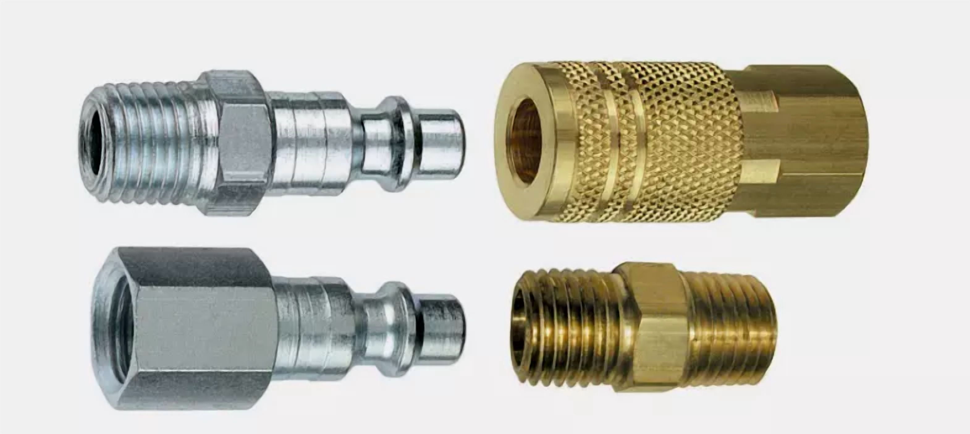 Tru-Flate 1/4 In. Coupler Kit 4 Pc. Air Compressor Hose Fittings F/M ...