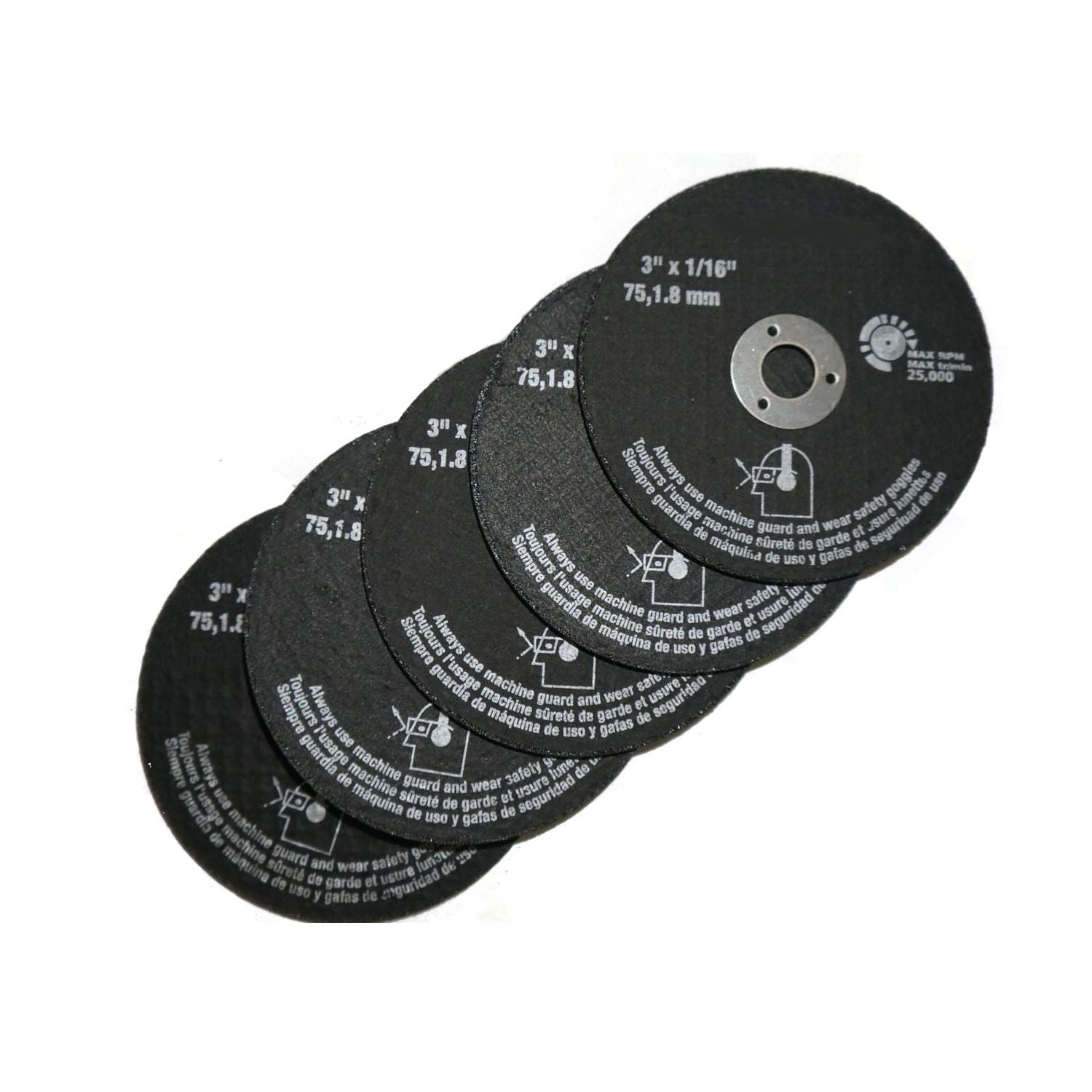 Tru-Flate Cut-Off Discs - 3" x 1/16" thick - Rated to 25,000 RPM., 5 ...