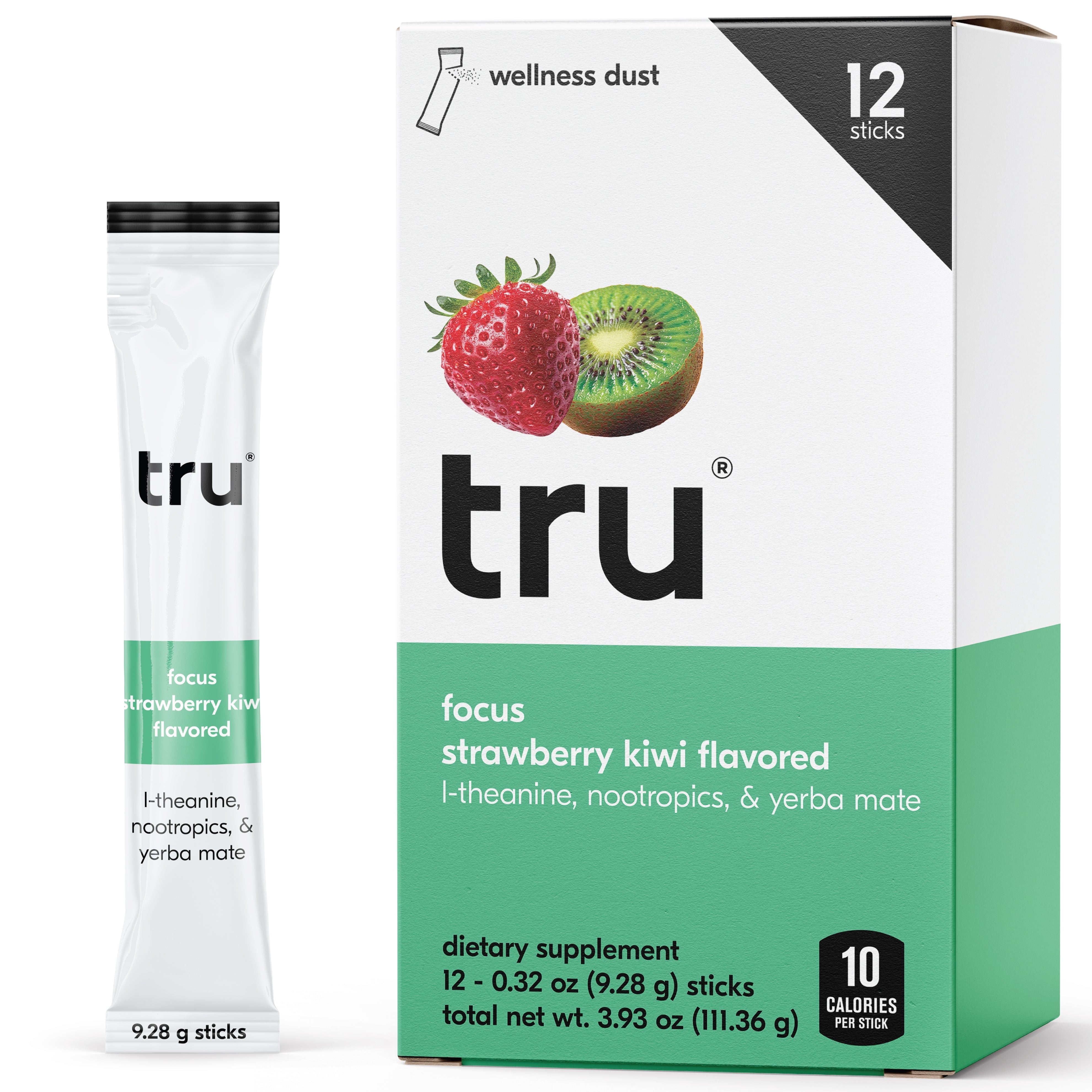 Tru Focus Powder, Wellness Dust, Strawberry Kiwi Flavored (Pack of 12 ...