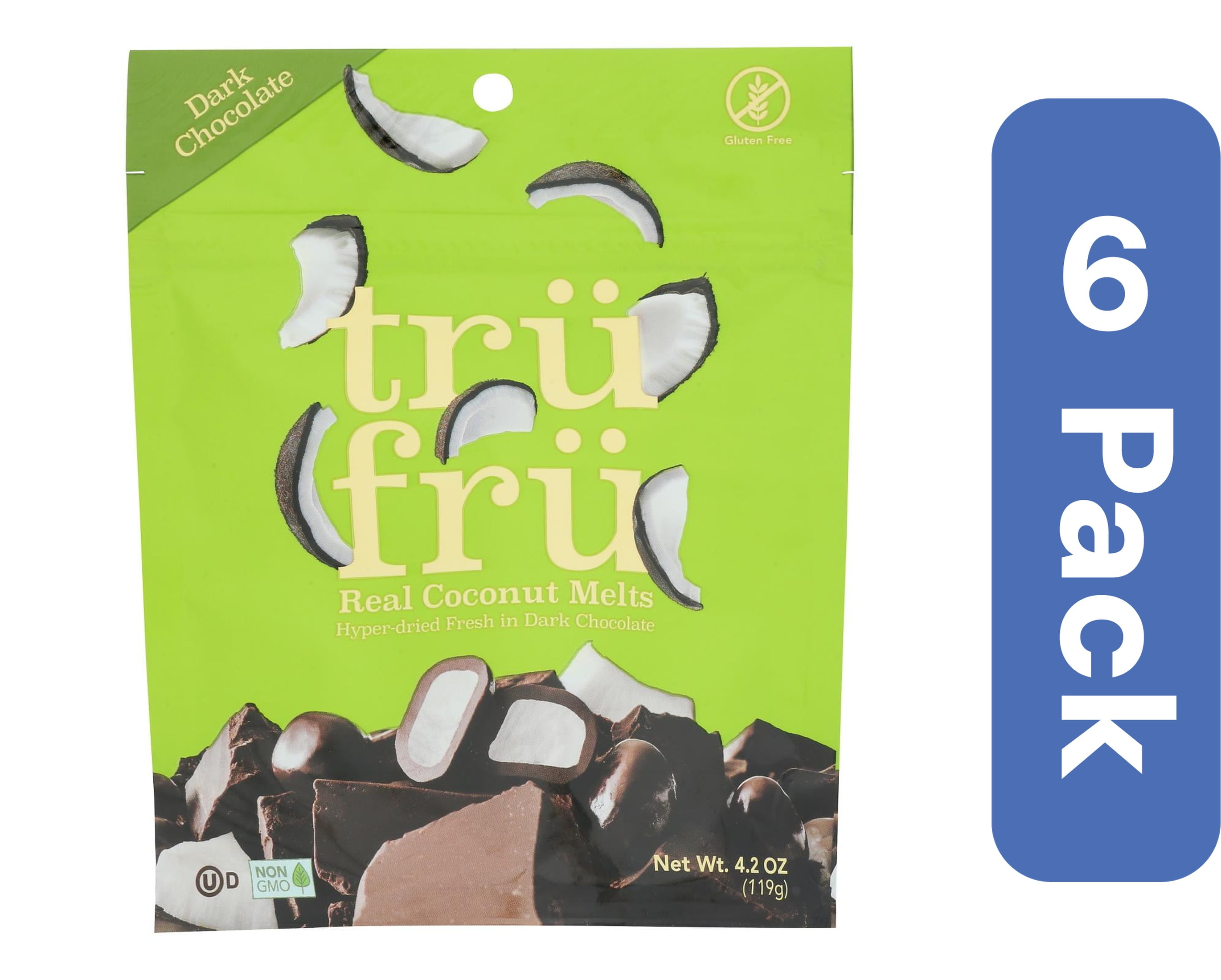 Tru Fru Dark Chocolate Coconut Melts - Case of 6 - 4.2 OZ - Walmart.com