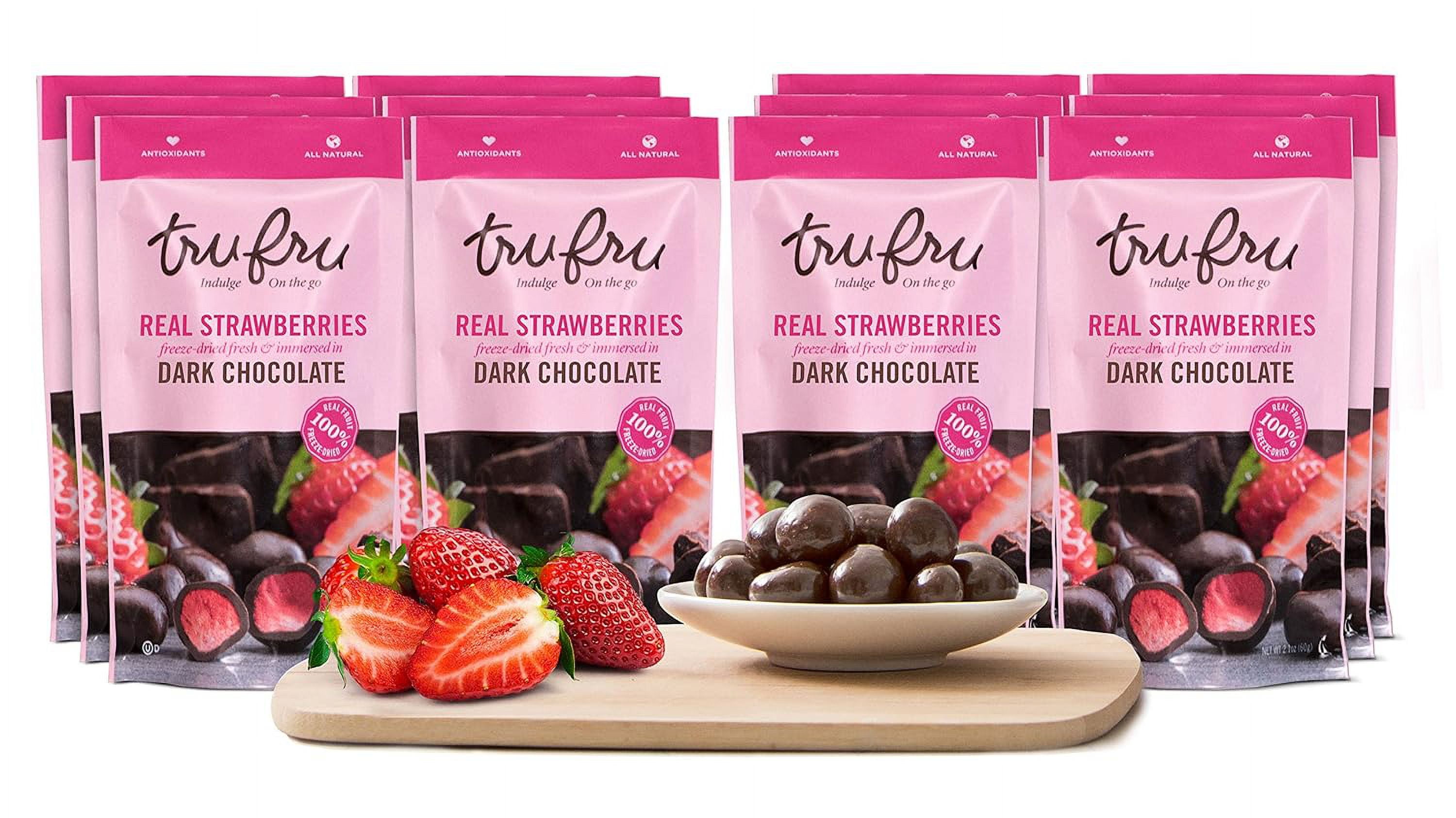Tru Fru Dark Chocolate Dipped Freeze-Dried Fruit, 12-Pack Grab & Go ...