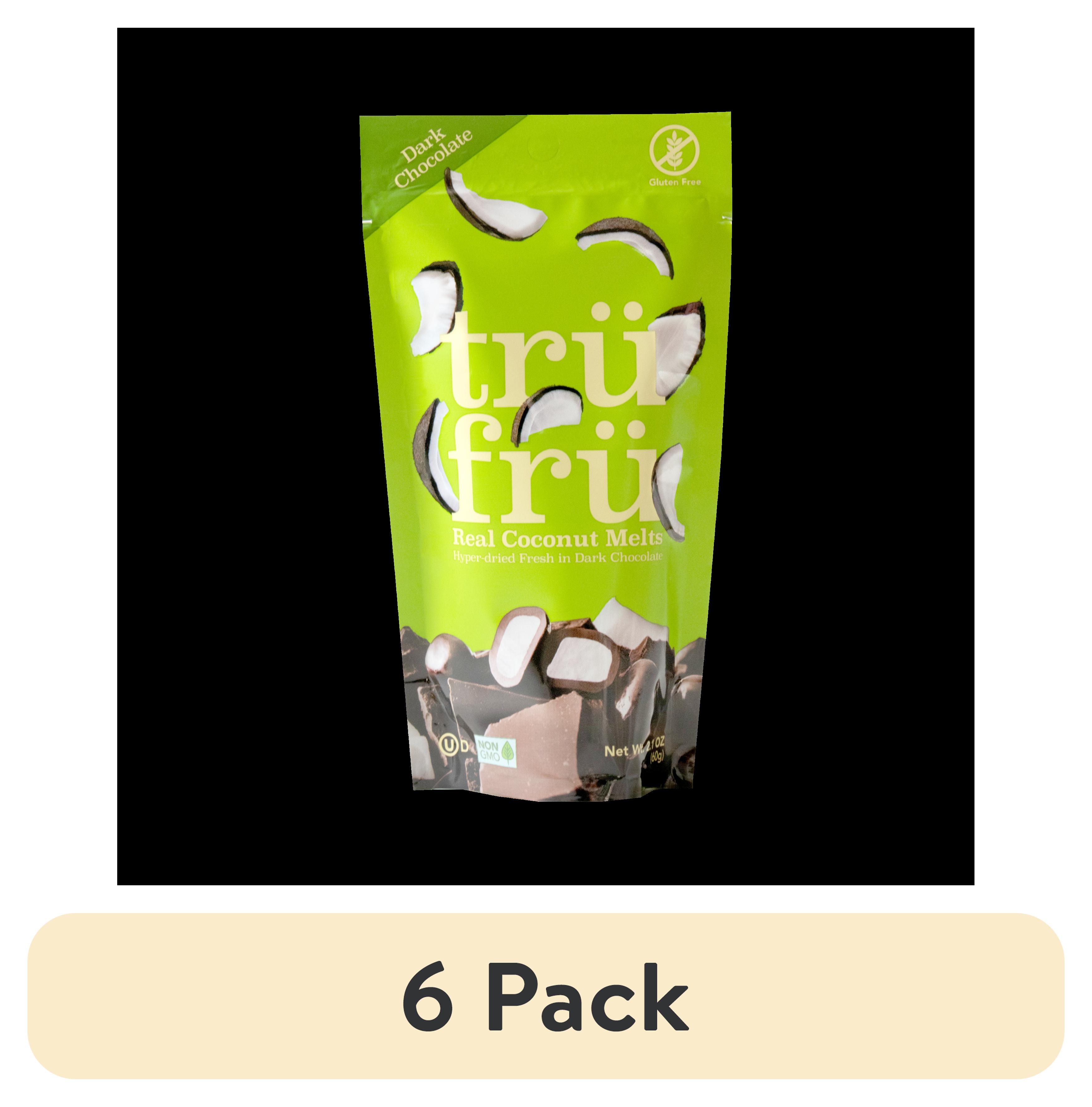 (6 pack) Tru Fru Grab & Go Hyper-Dried Coconut Melts in Dark Chocolate ...