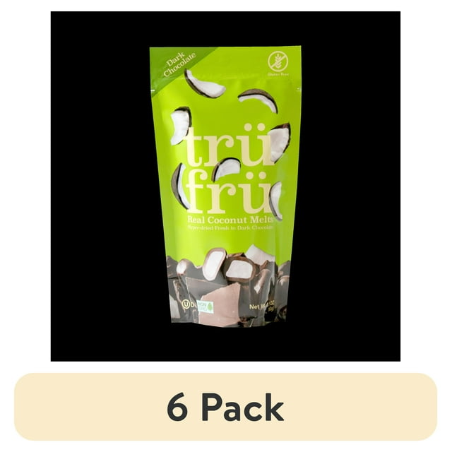 (6 pack) Tru Fru Grab & Go Hyper-Dried Coconut Melts in Dark Chocolate ...