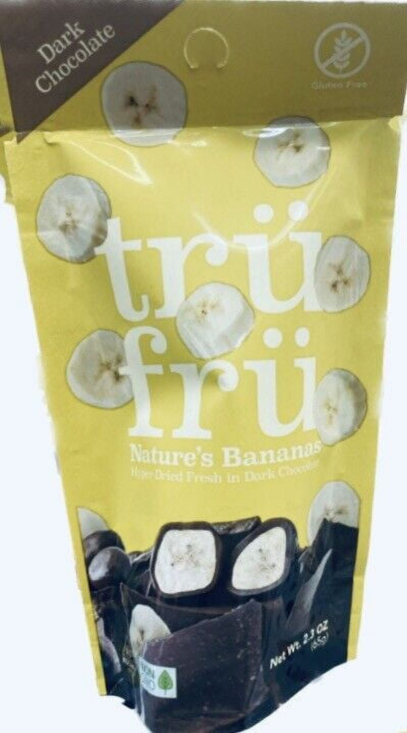 Tru Fru Grab & Go Hyper-Dried Real Bananas in Dark Chocolate 2.3 oz bag ...