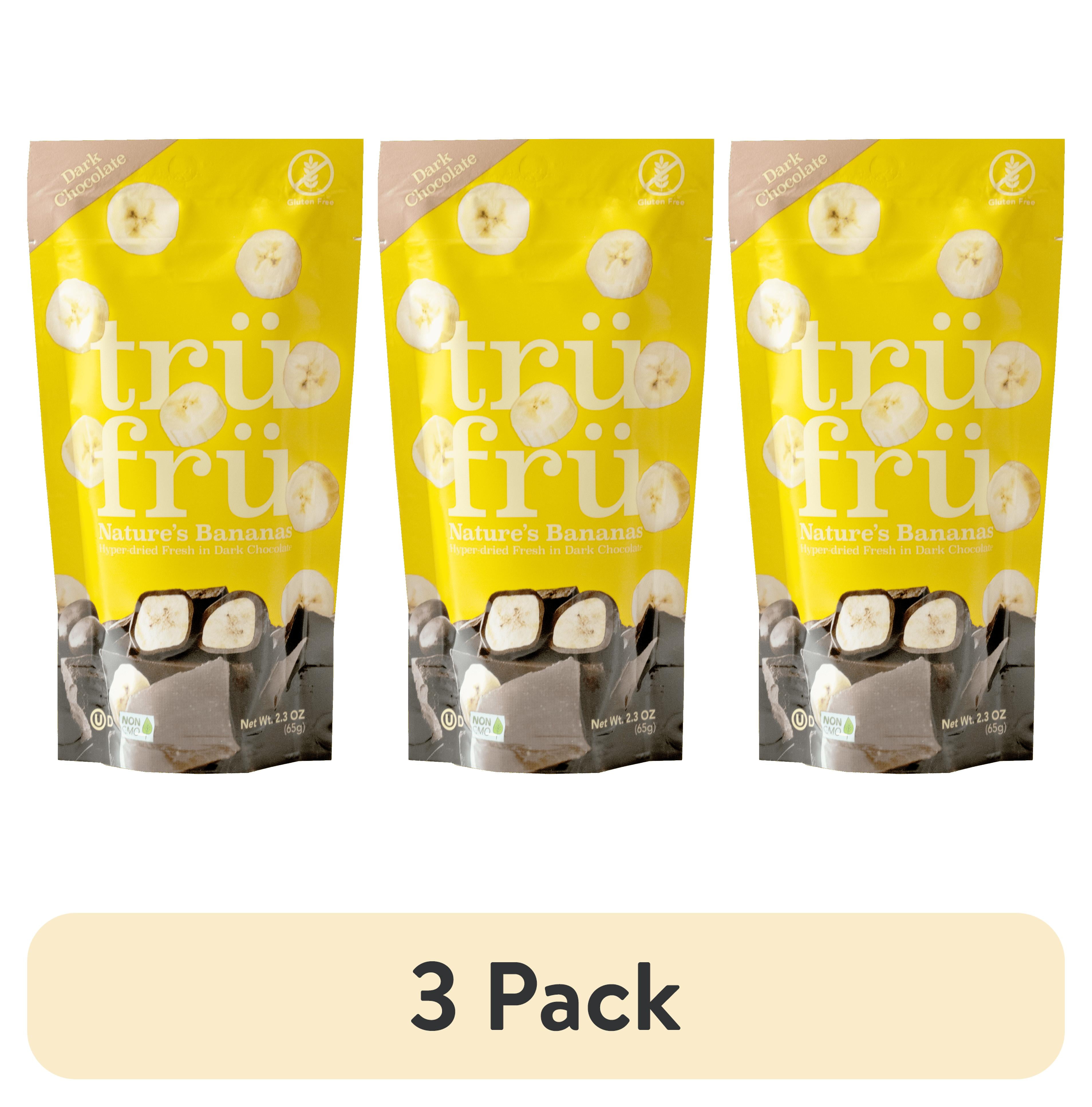 (3 pack) Tru Fru Grab & Go Hyper-Dried Real Bananas in Dark Chocolate ...