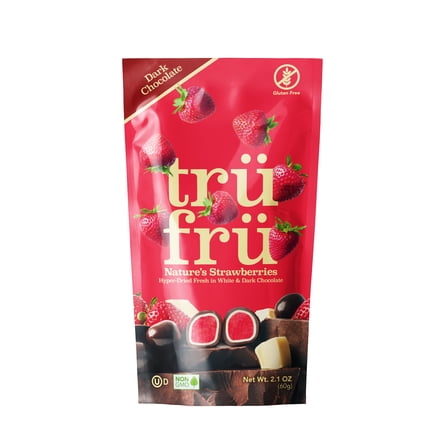 Tru Fru Natural Hyper-Dried Strawberries Dipped in White Crème ...