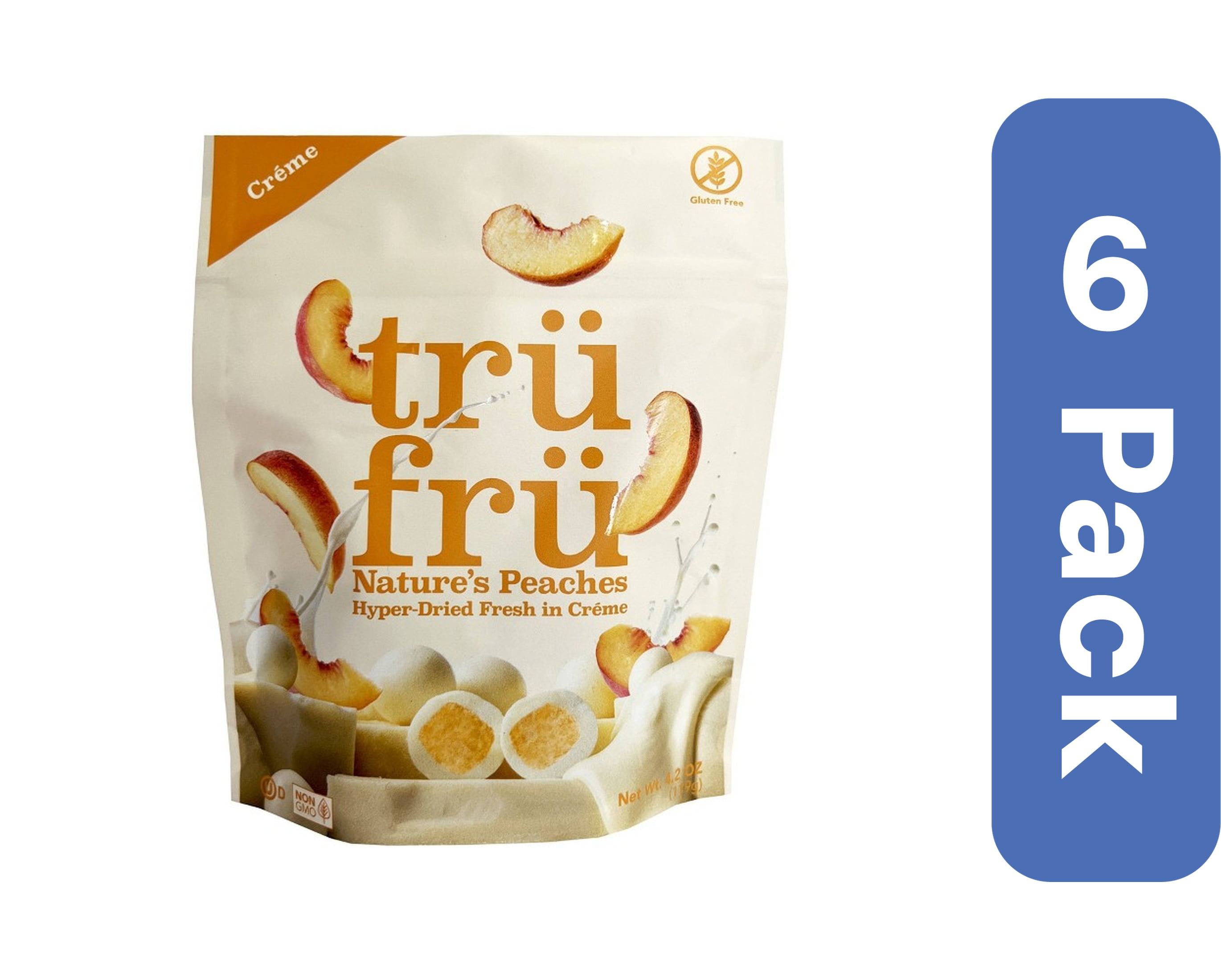 Tru Fru Indulge On The Go Fruit Dried Peaches 4.2 oz (Pack Of 6 ...