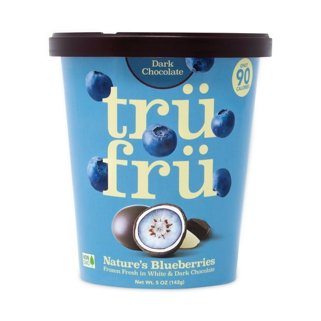 Tru Fru Hyper-Chilled Blueberries in White & Dark Chocolate, Healthy Frozen Fruit Snack, 5 Oz ...