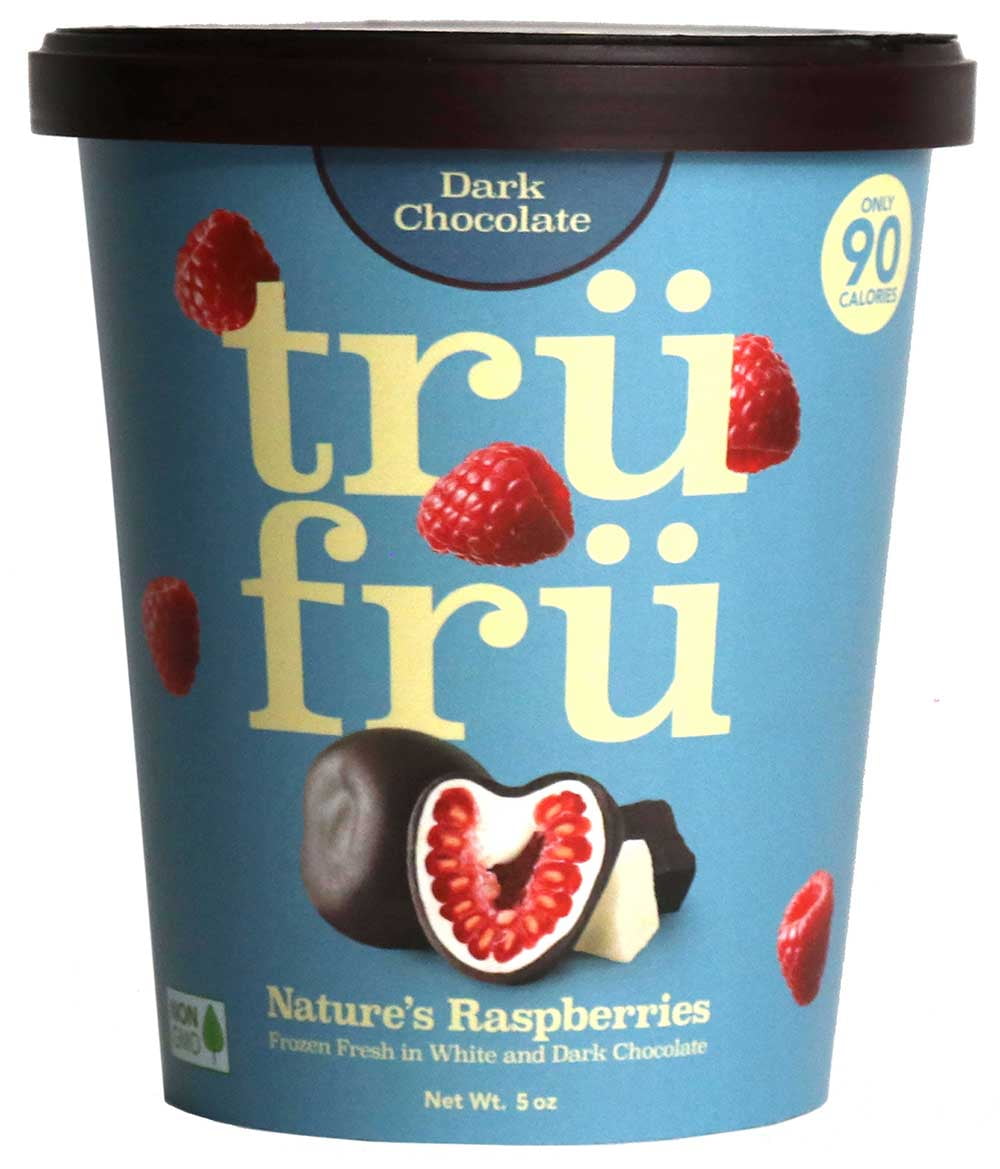 Tru Fru Frozen Fresh Raspberries Covered in White & Dark Chocolate, 5 ...