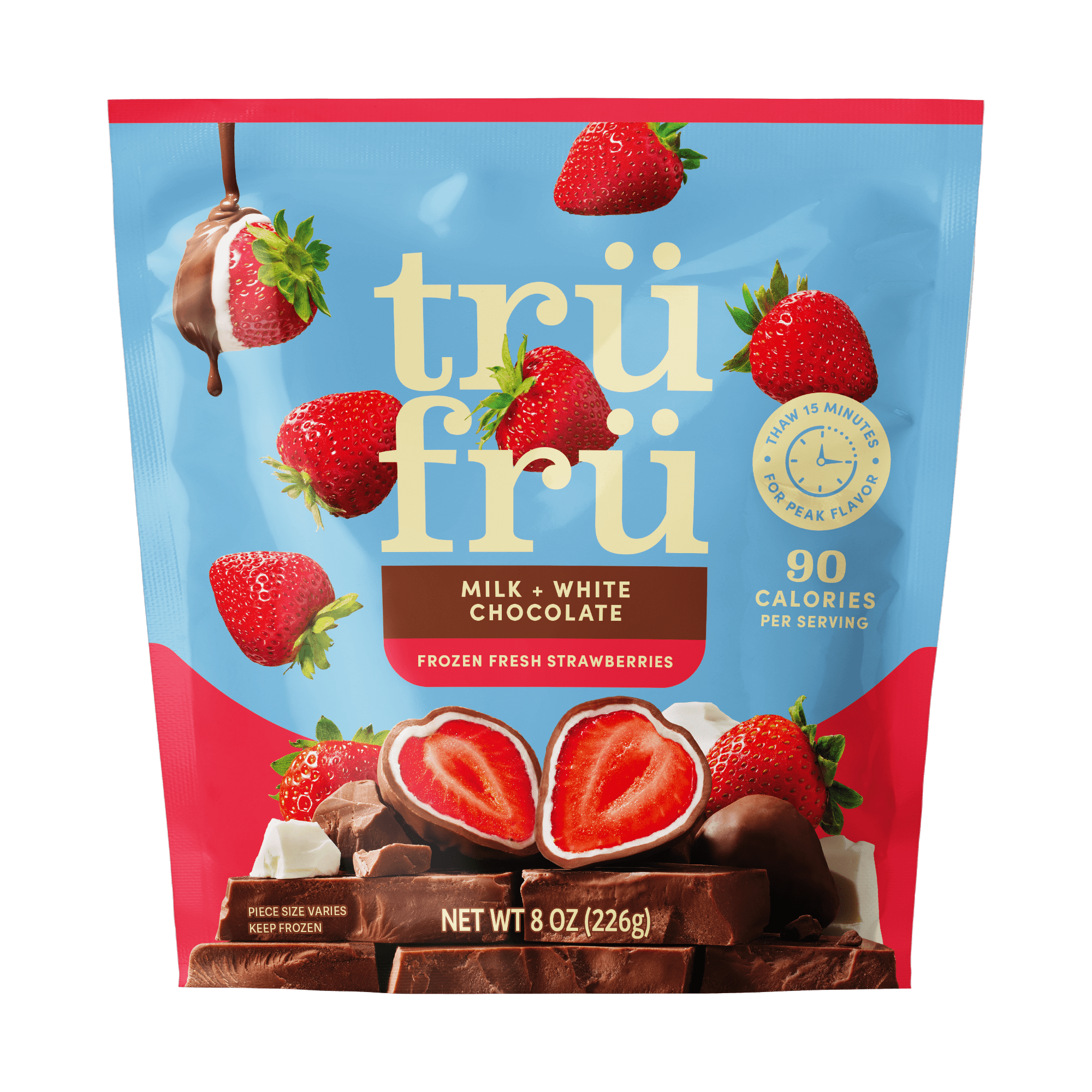 Tru Fru, Frozen Strawberries in Milk & White Chocolate, 8oz - Walmart.com