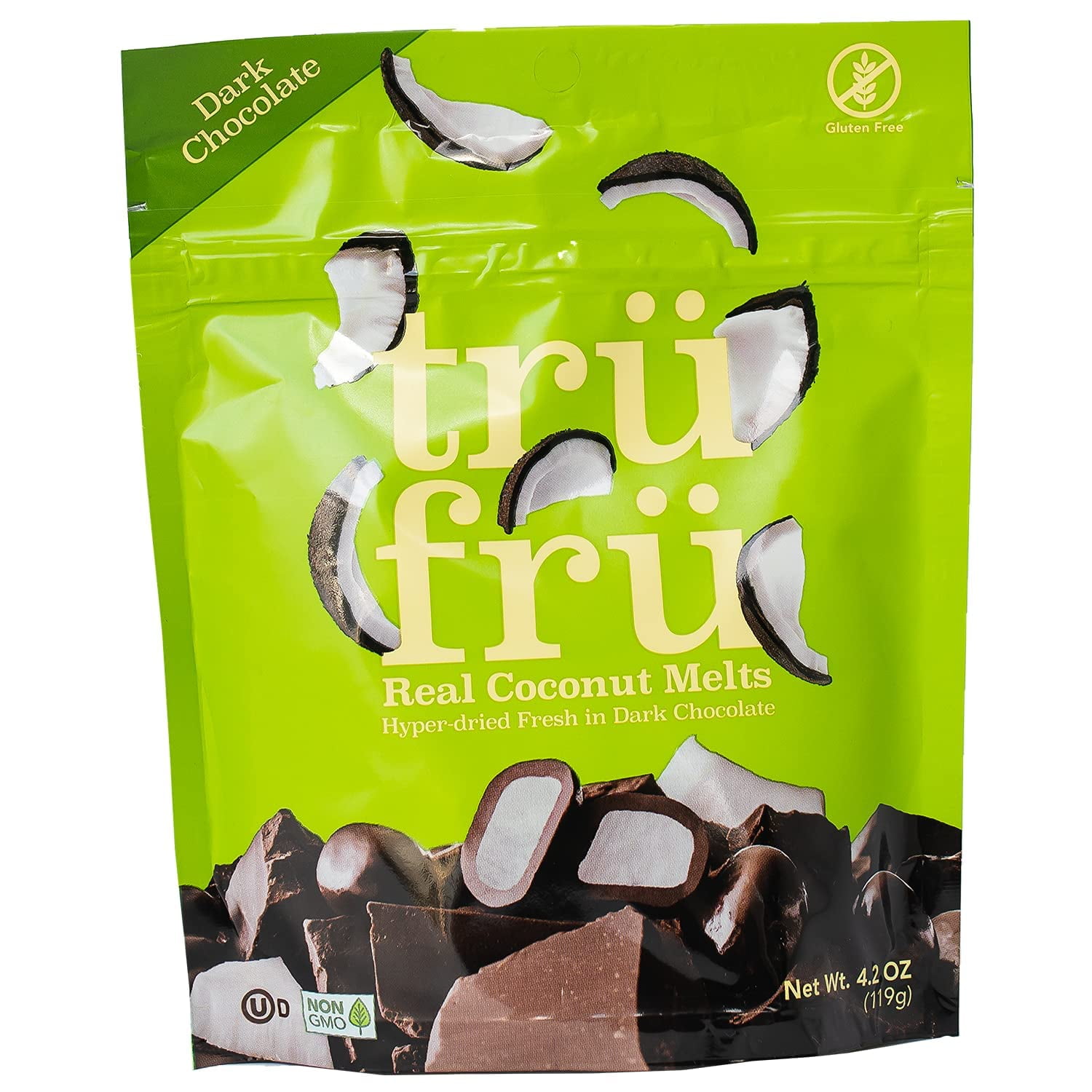 Tru Fru Real Coconut Melts Hyper-Dried Fresh in Dark Chocolate, 4.2 ...