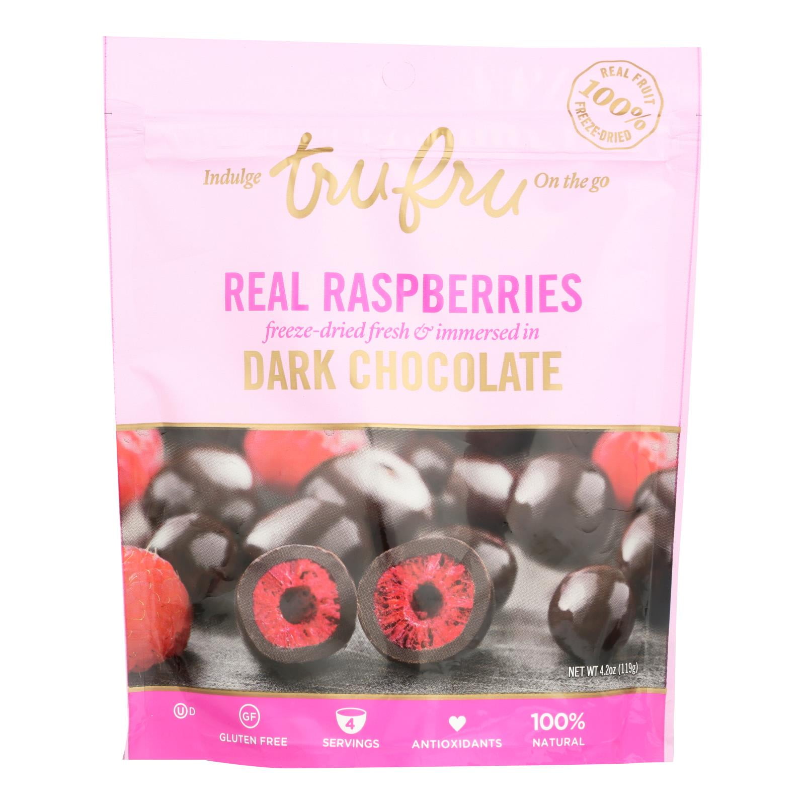 Tru Fru Real Raspberries Dipped In Dark Chocolate - Case of 6 - 4.2 OZ ...