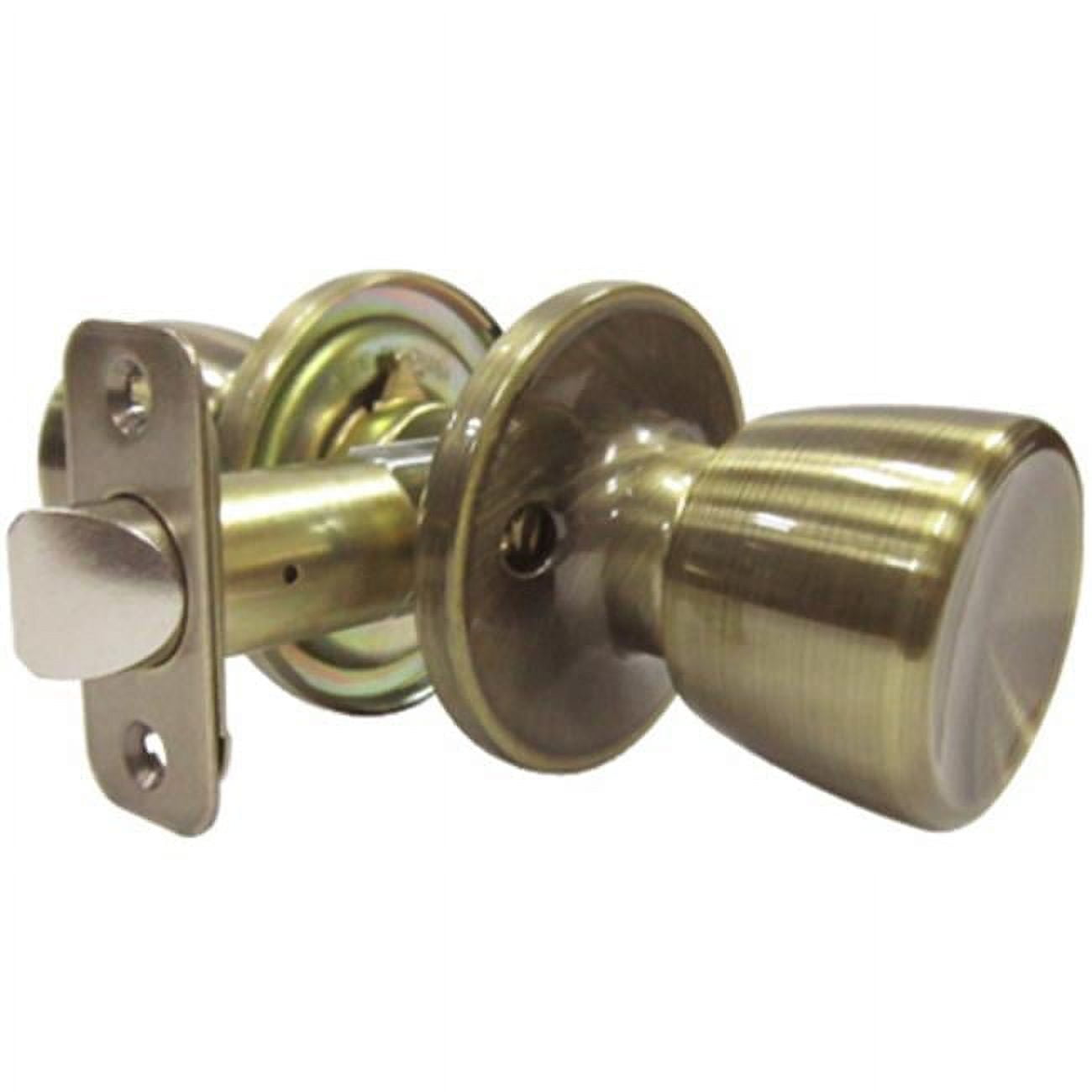 Tru-Guard Medium Tulip Style Knob Passage Lockset, Antique Brass ...