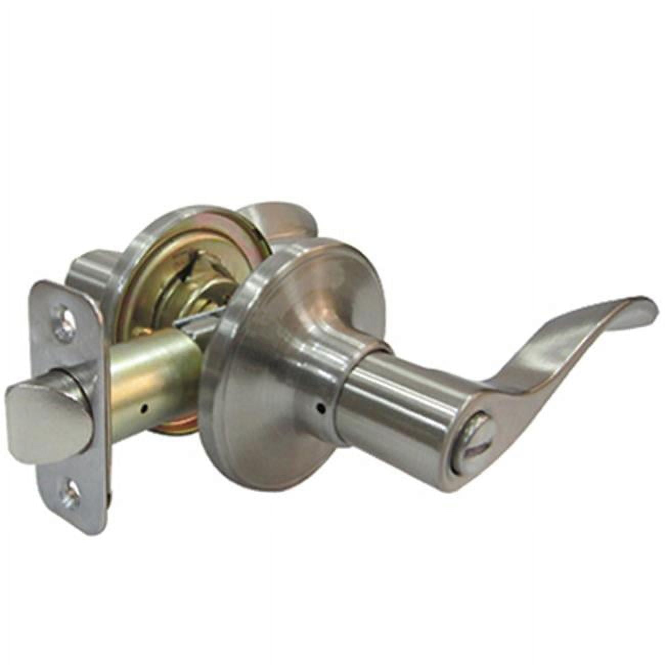 Tru-Guard Reversible Bergamo Wave Lever Privacy Lockset, Satin Nickel ...