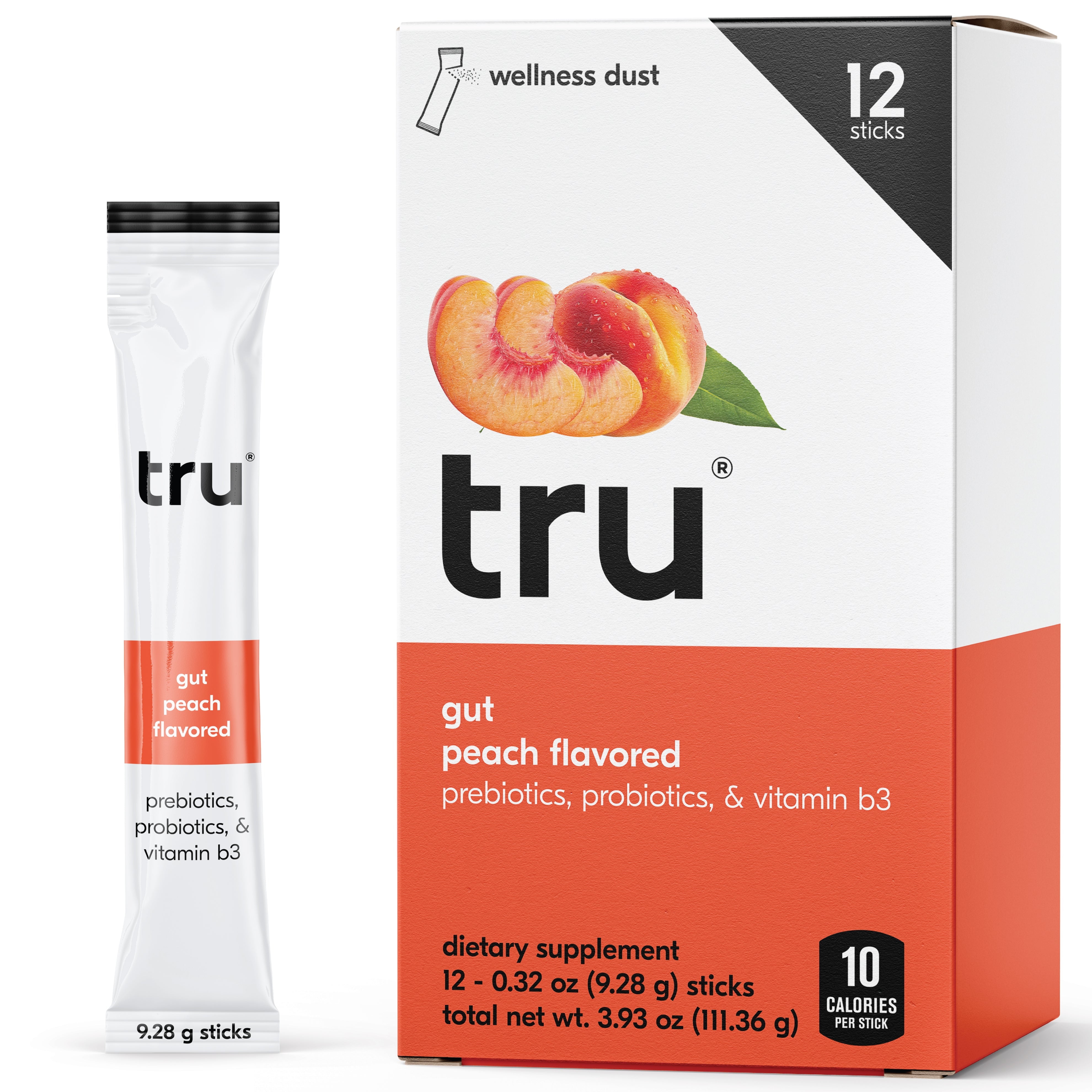 Tru Gut Powder, Prebiotics and Probiotics For Digestive Health, Peach ...