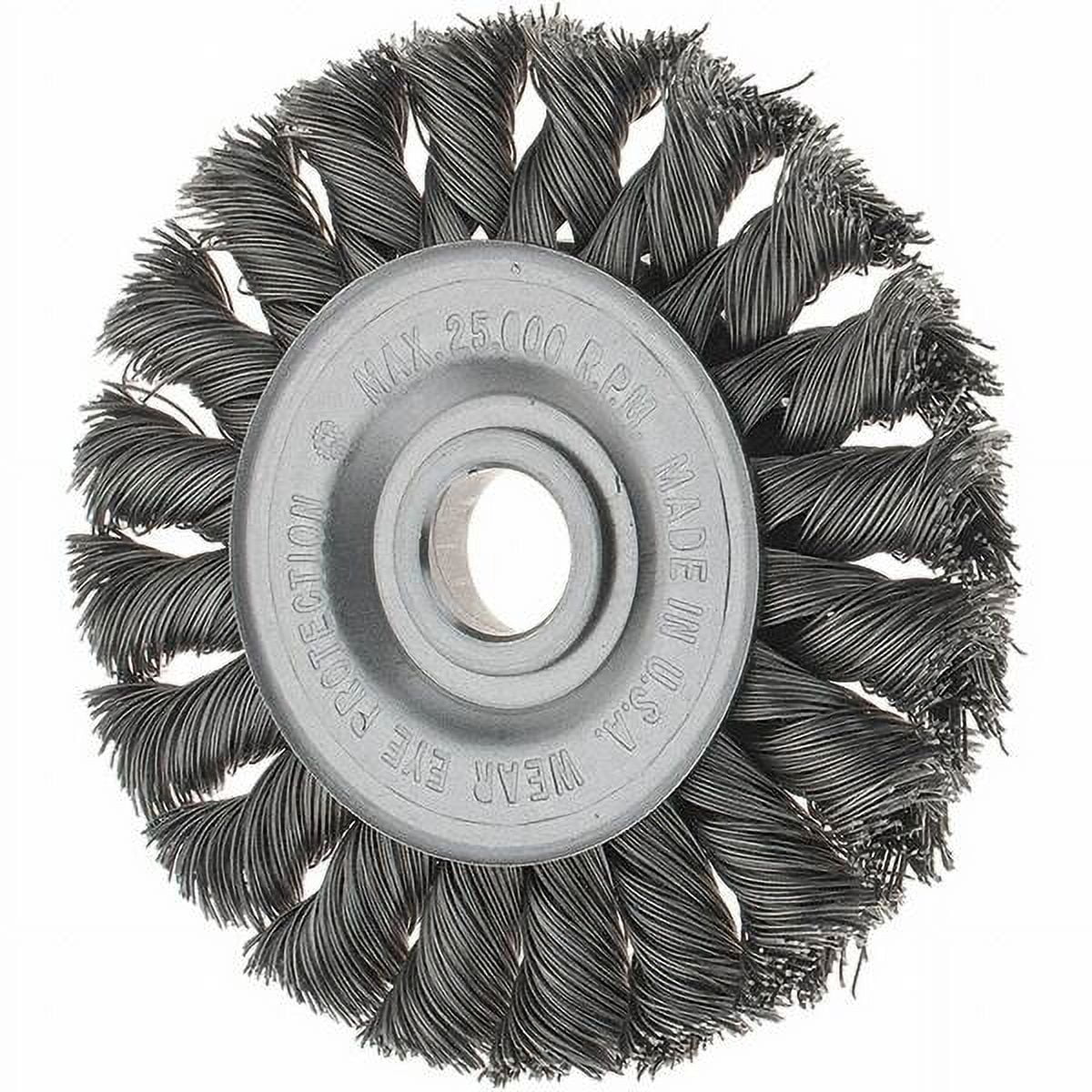 Tru-Maxx 88504 Wheel Brush: 3" Wheel Dia, Knotted 1/2" Hole, Steel ...