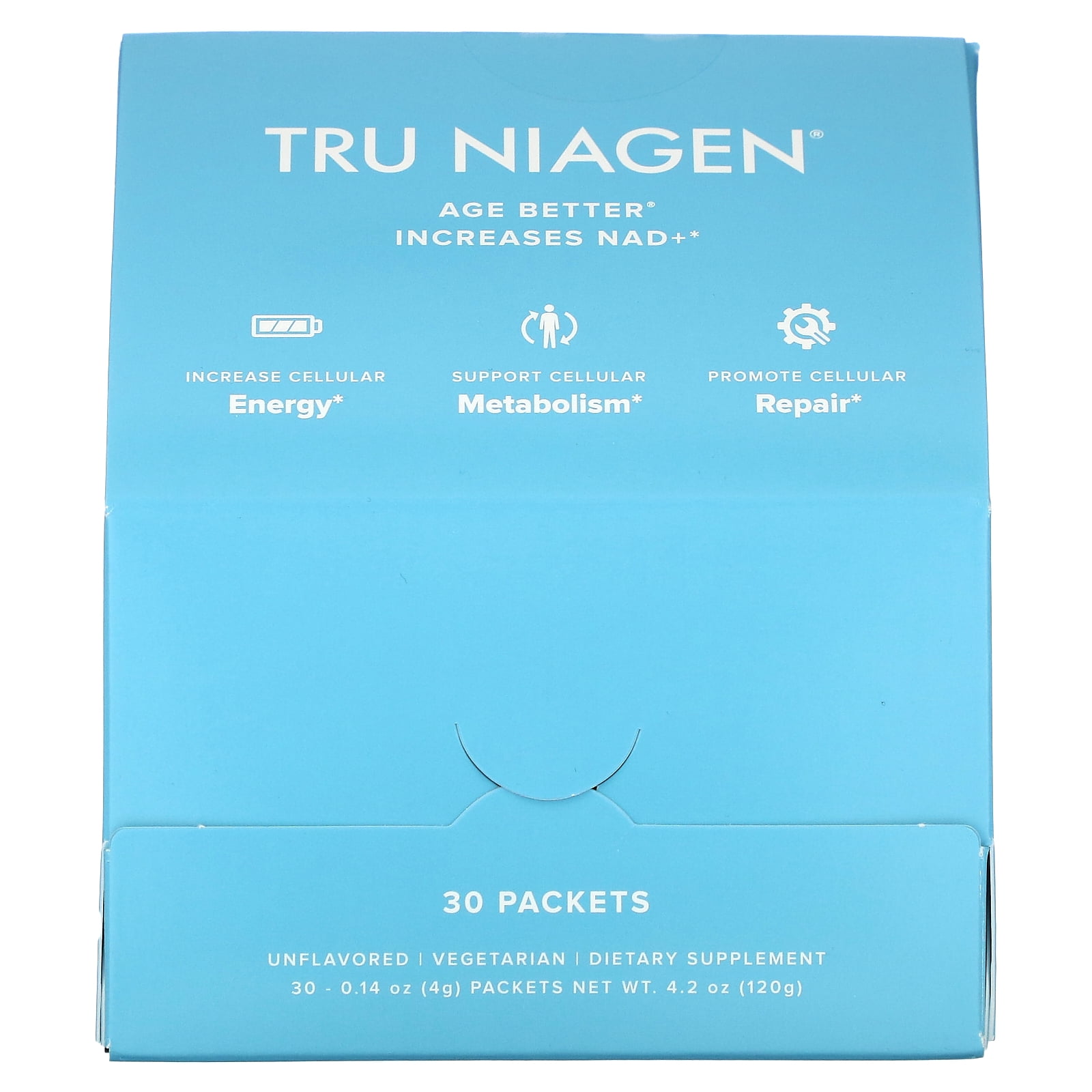 Tru Niagen Vegetarian Dietary Supplement, Increases NAD+, Nicotinamide ...