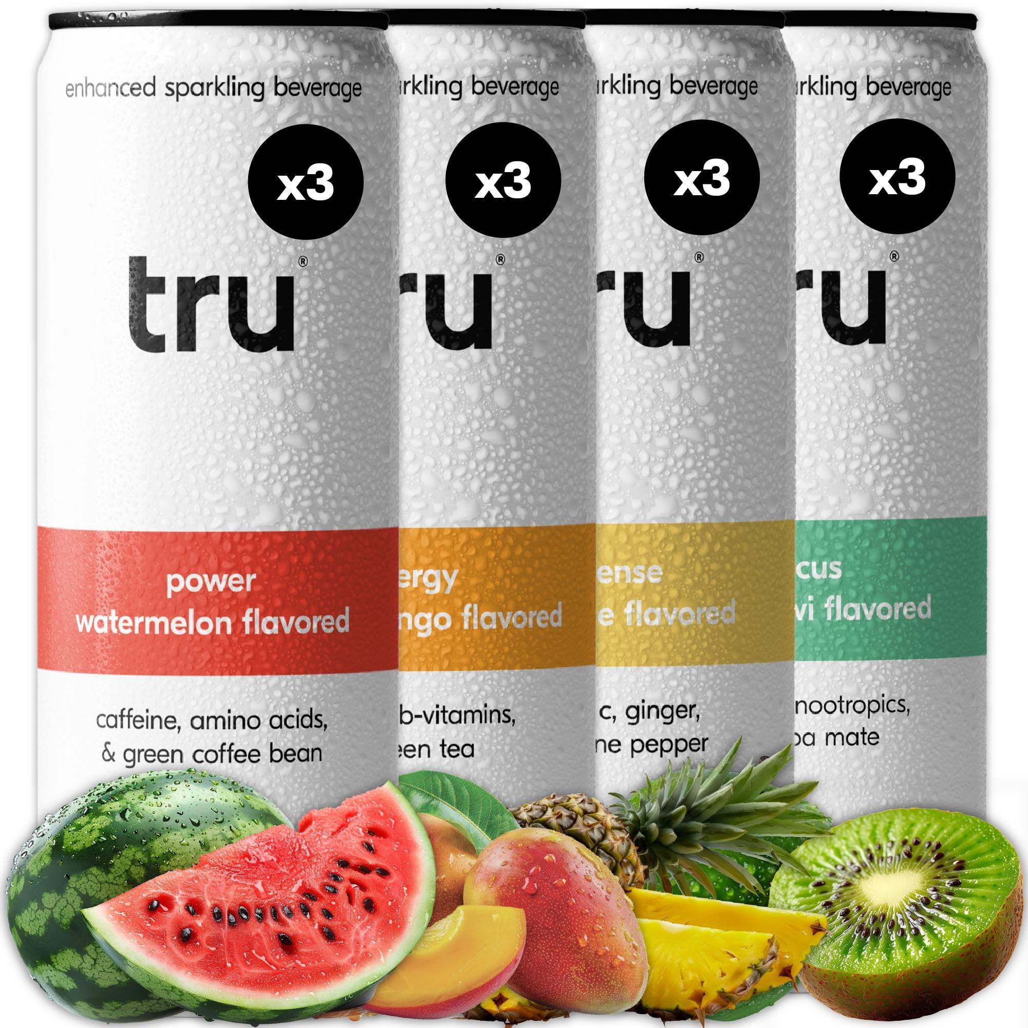 Tru Performance Seltzer, Variety Flavored Sparkling Water Focus ...
