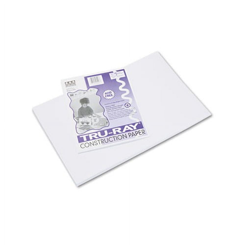 Tru-Ray Construction Paper, 76 lb Text Weight, 12 x 18, White, 50/Pack ...